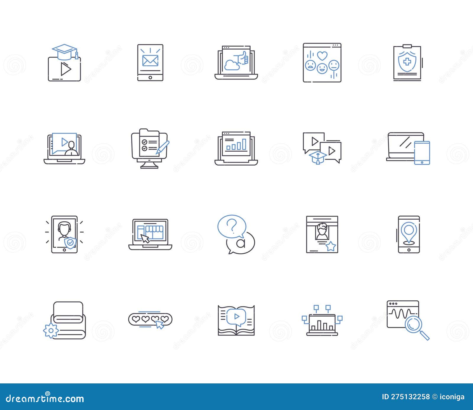Cloud Computing Outline Icons Collection Cloud Computing Storage Virtualization