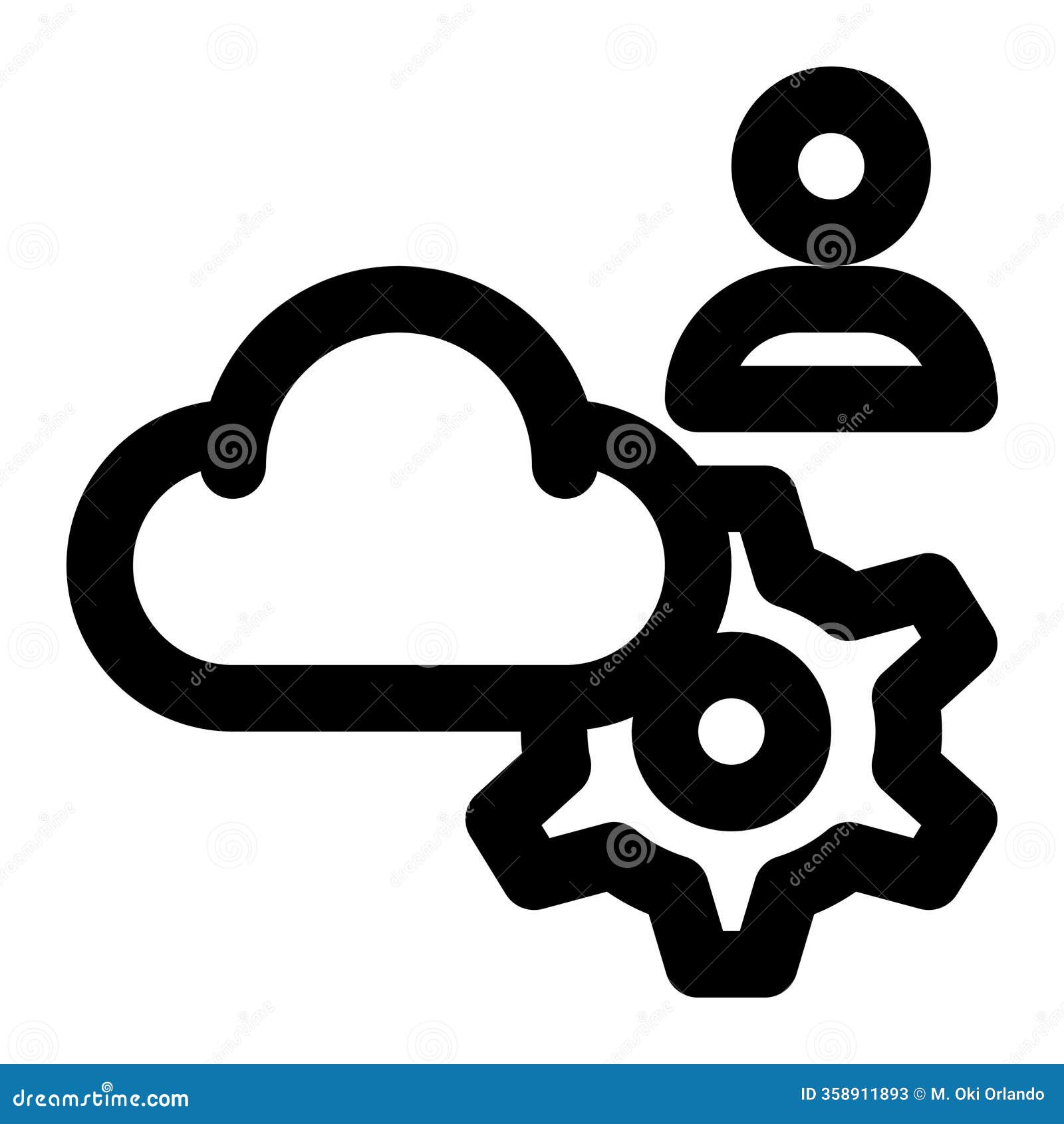 Cloud Engineer, Cloud User, Cloud Engineering Outline Icon Stock ...