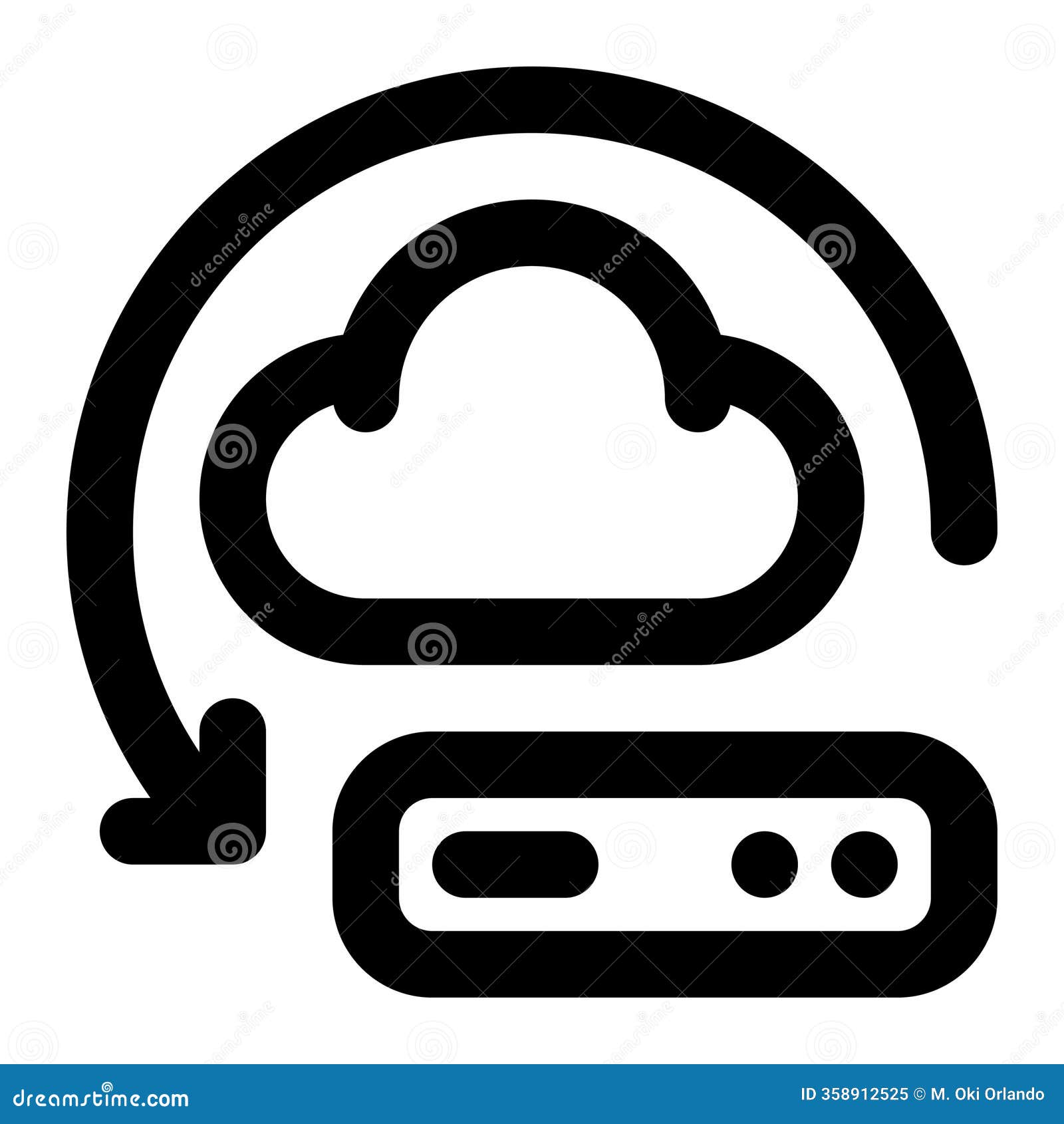 Cloud Backup, Automation, Database Backup Outline Icon Stock ...