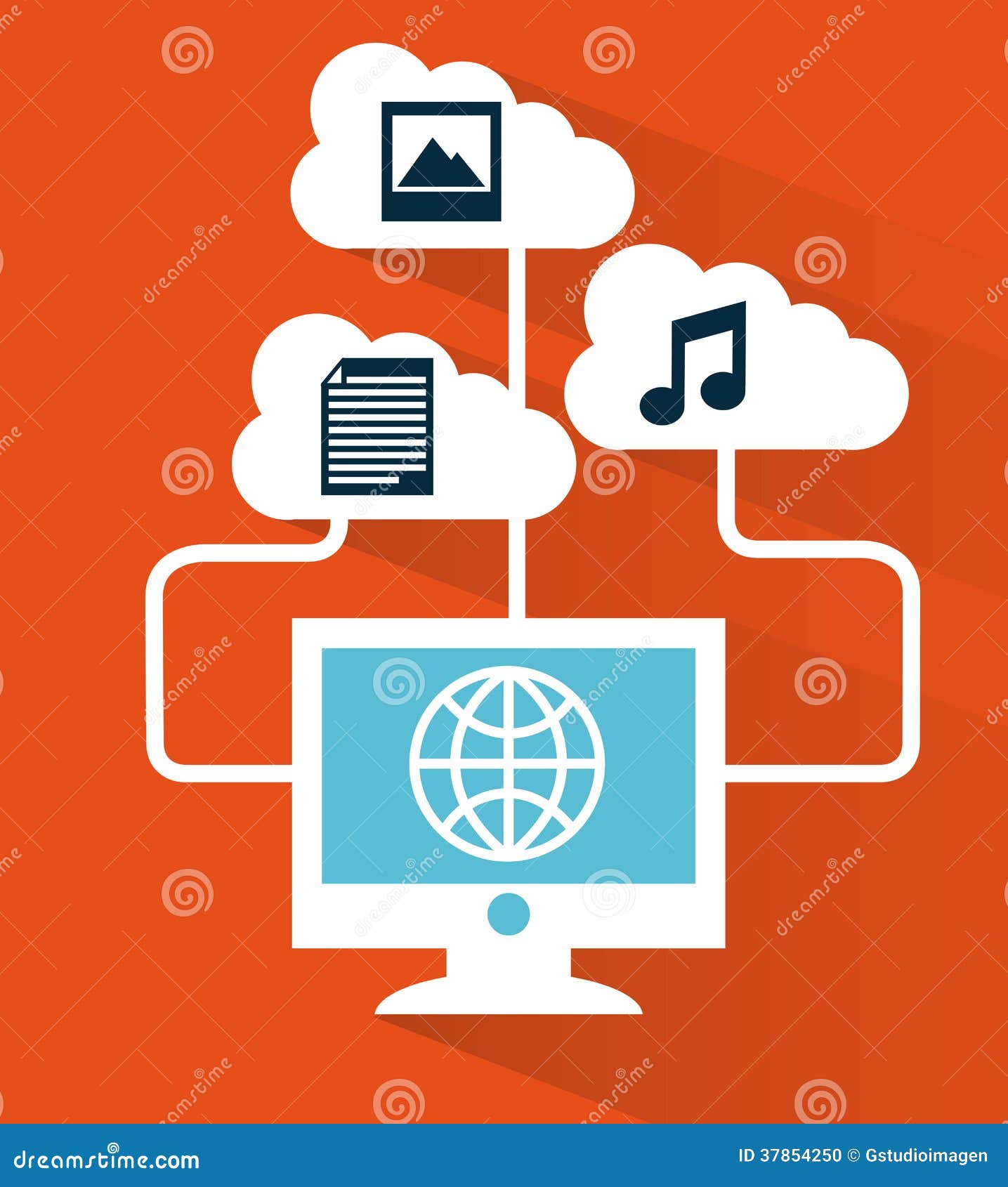 Cloud computing stock vector. Illustration of pictograms - 37854250
