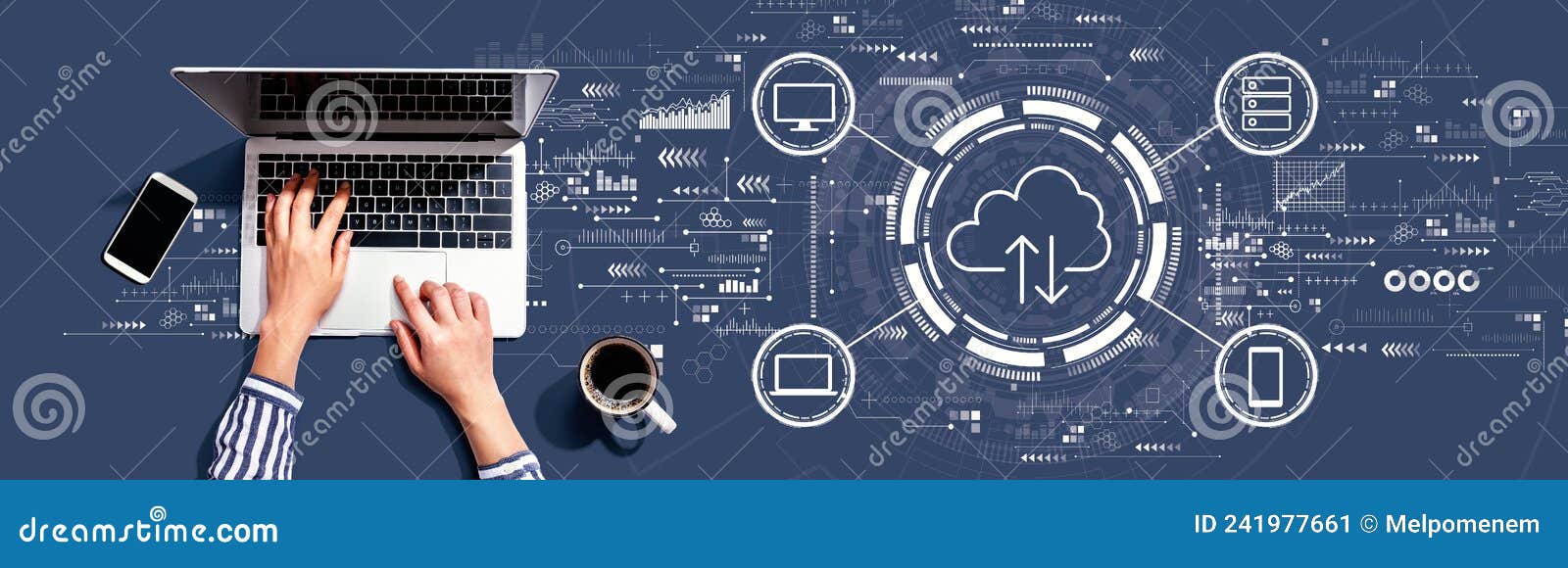 Cloud Computing with Person Using Laptop Stock Image - Image of ...