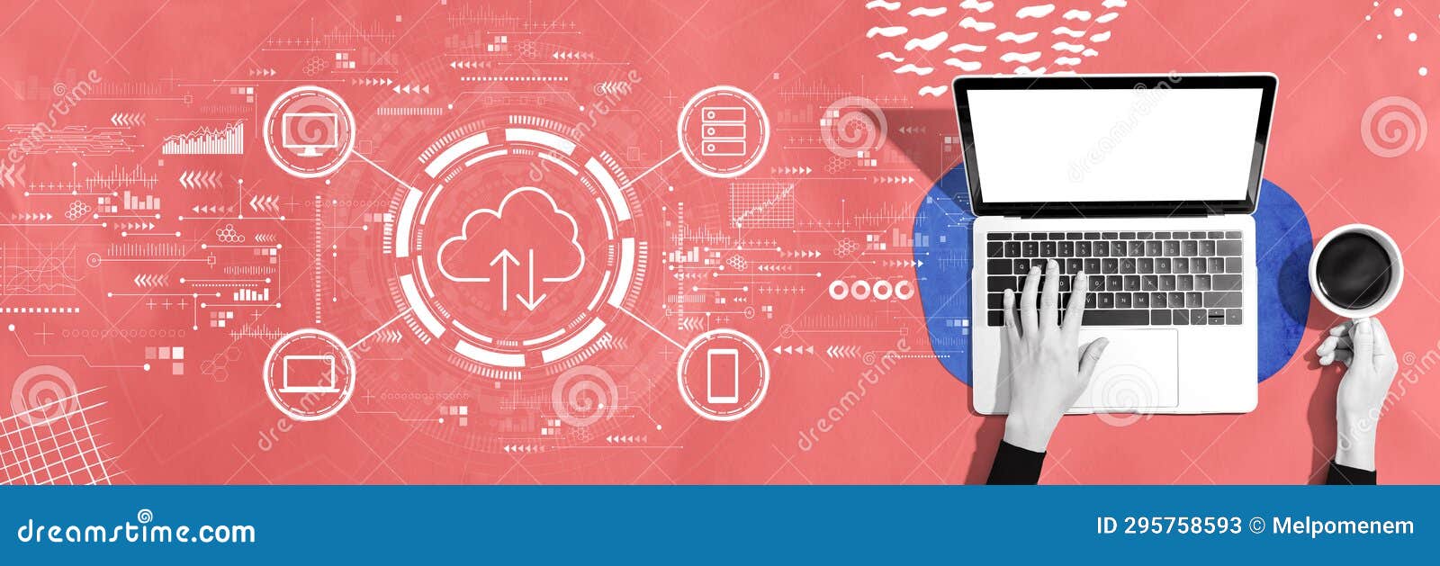 Cloud Computing with Person Using a Laptop Stock Image - Image of icons ...