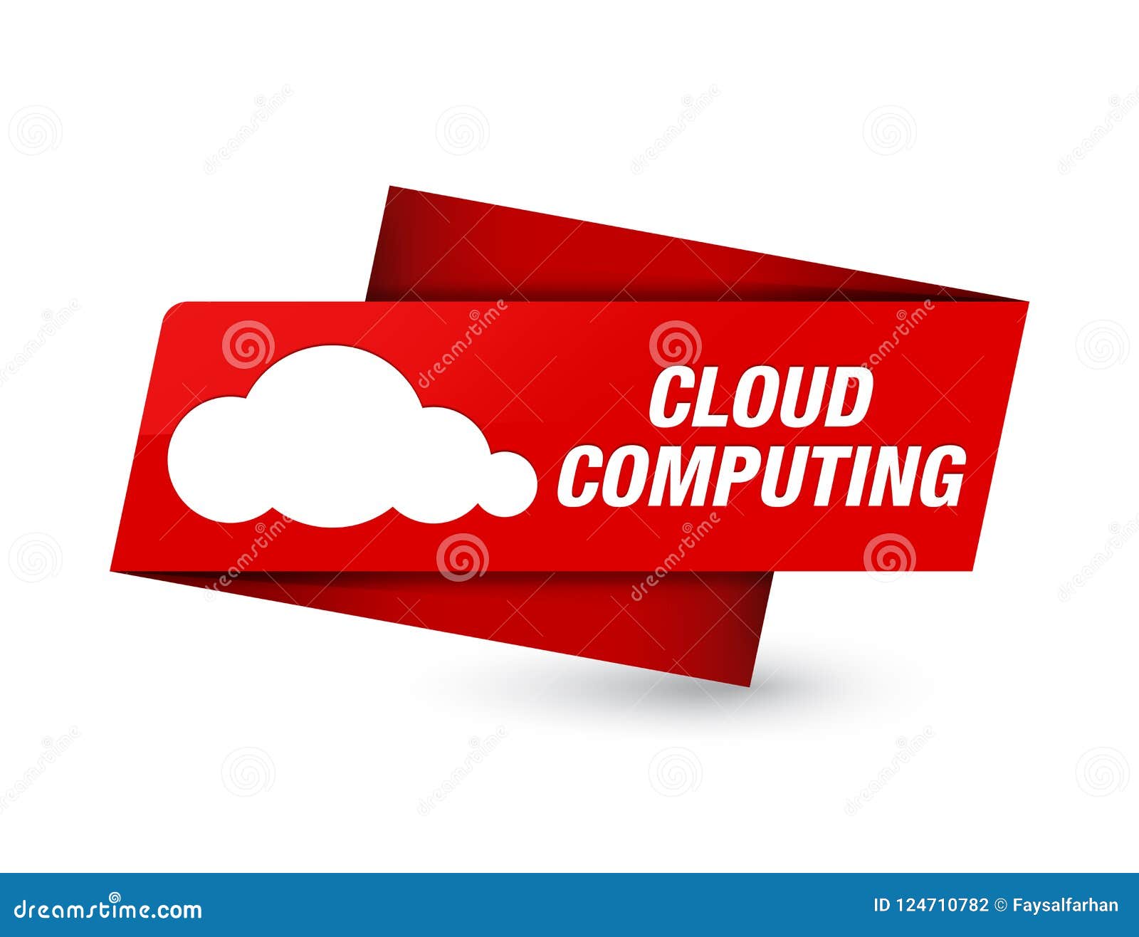 Cloud Computing Premium Red Tag Sign Stock Illustration - Illustration ...