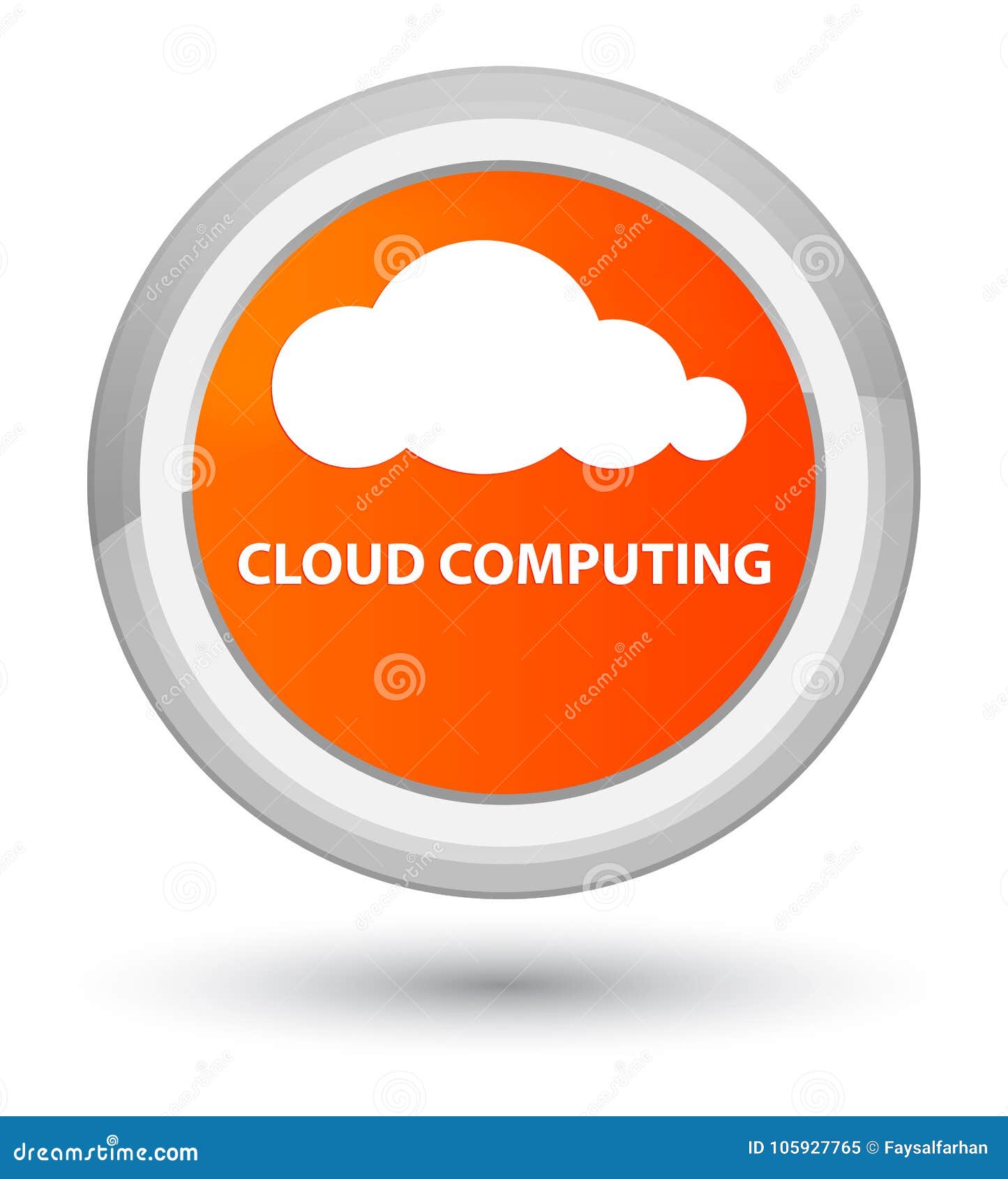 Cloud Computing Prime Orange Round Button Stock Illustration - Illustration of computing, button ...