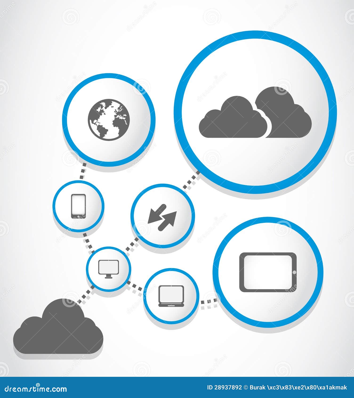 Cloud Computing Process Group Stock Vector - Illustration of connect ...