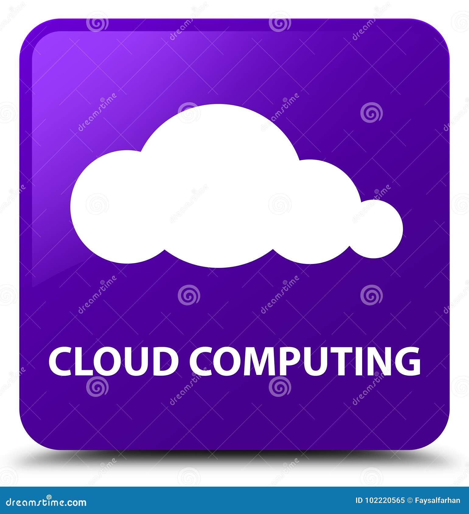 Cloud Computing Purple Square Button Stock Illustration - Illustration ...