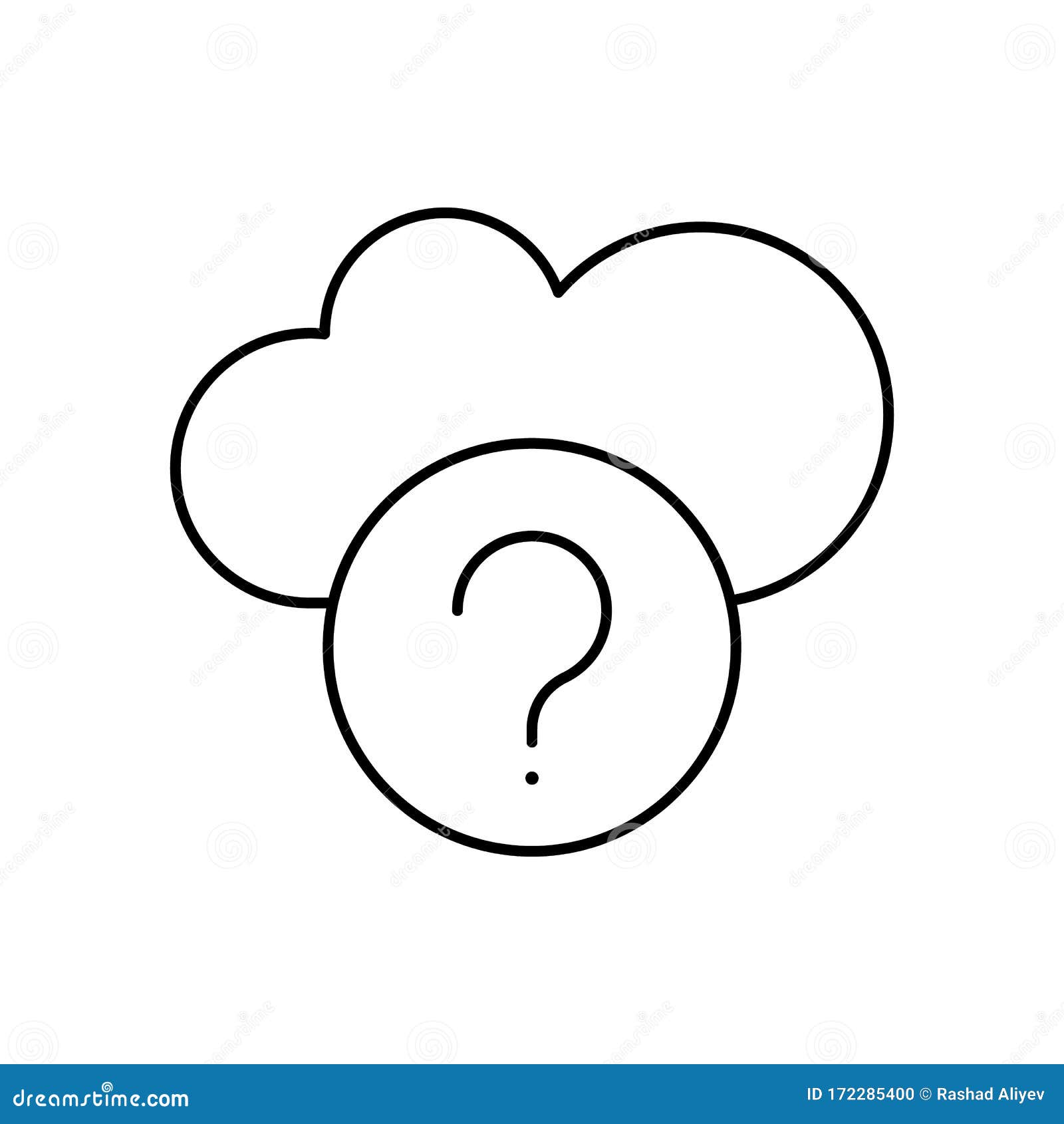 Cloud Computing, Question Mark, SEO Icon. Simple Line, Outline Vector ...