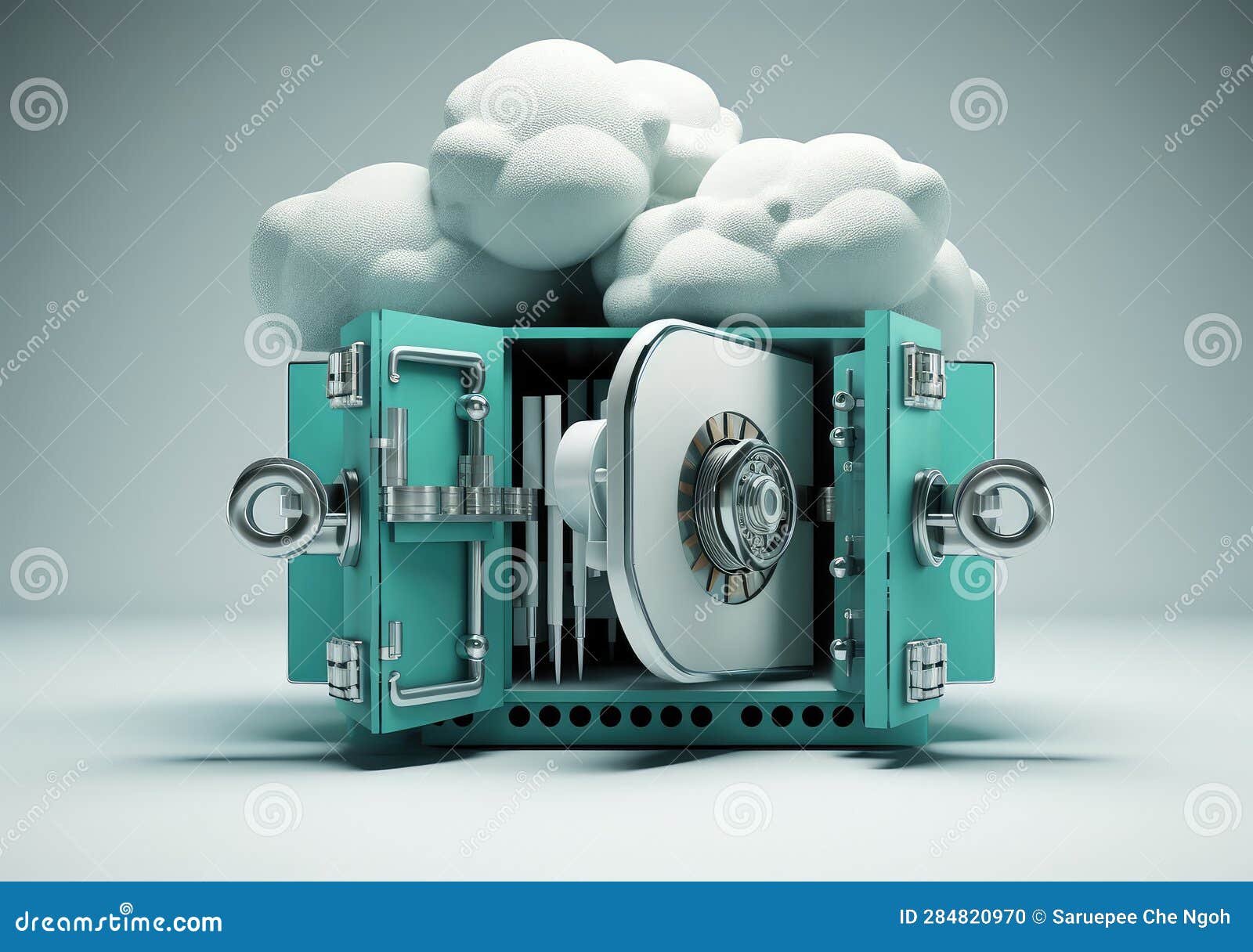 Cloud Computing Ransomware Cyber Security Internet Technology 3d ...