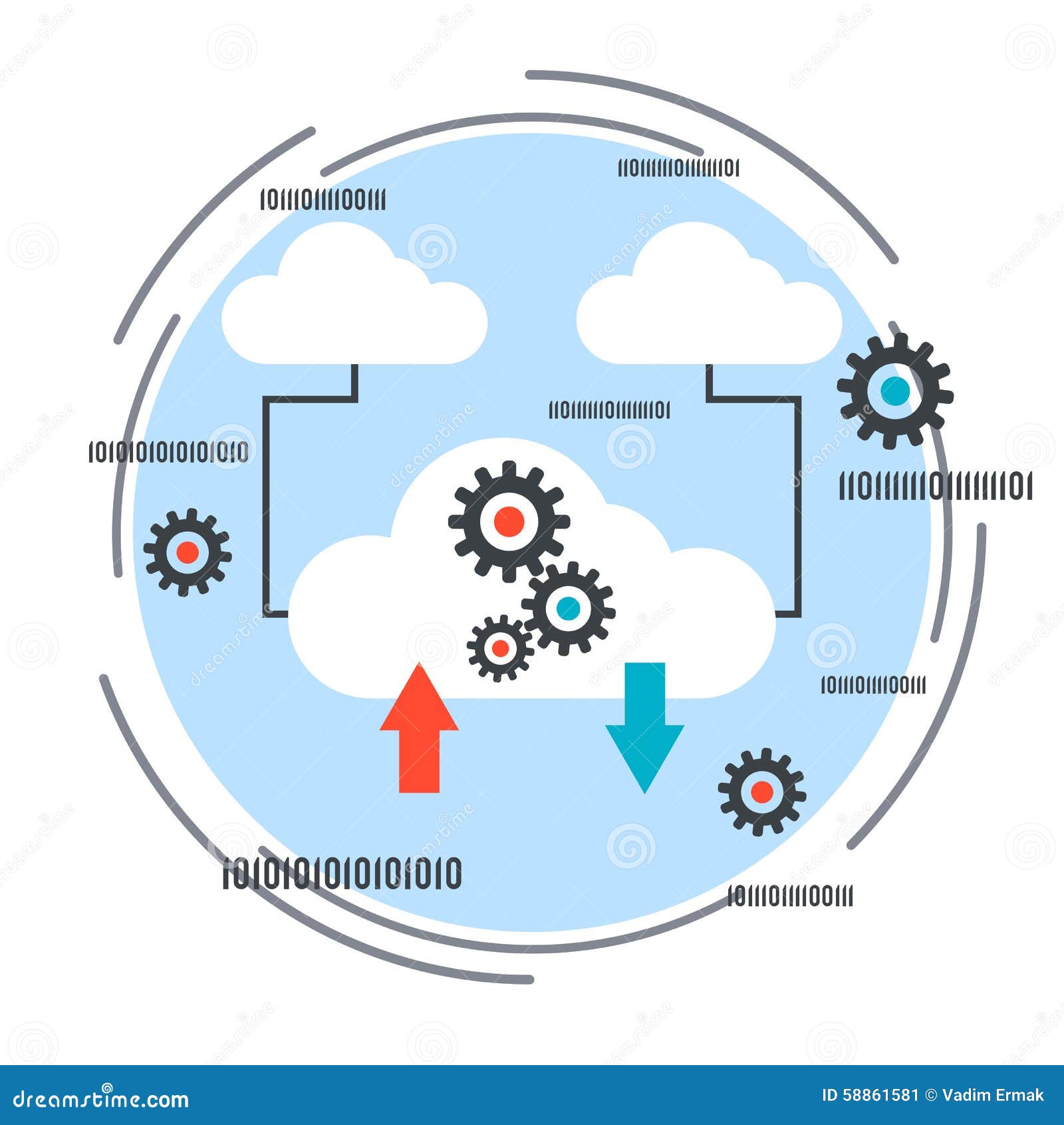 Cloud Computing Remote Control Shared Resources Networking Vector Concept Stock Vector