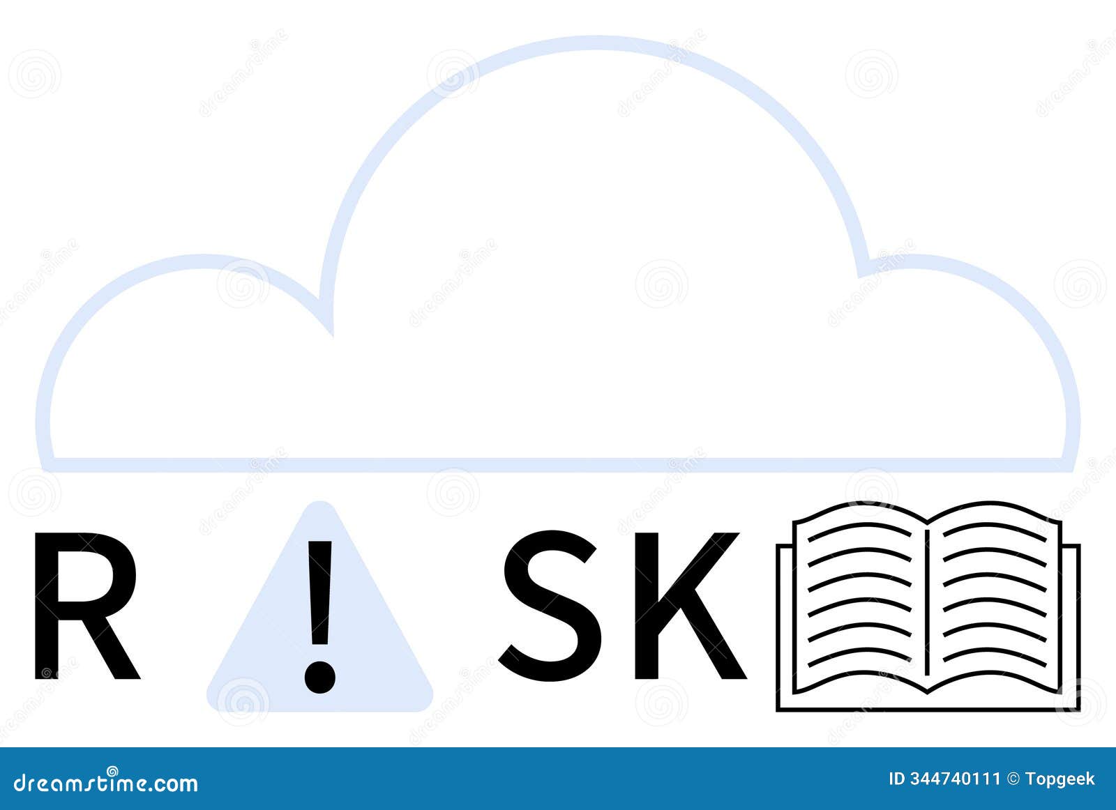 Cloud Computing Risk Management Concept with Alert Triangle and Open ...