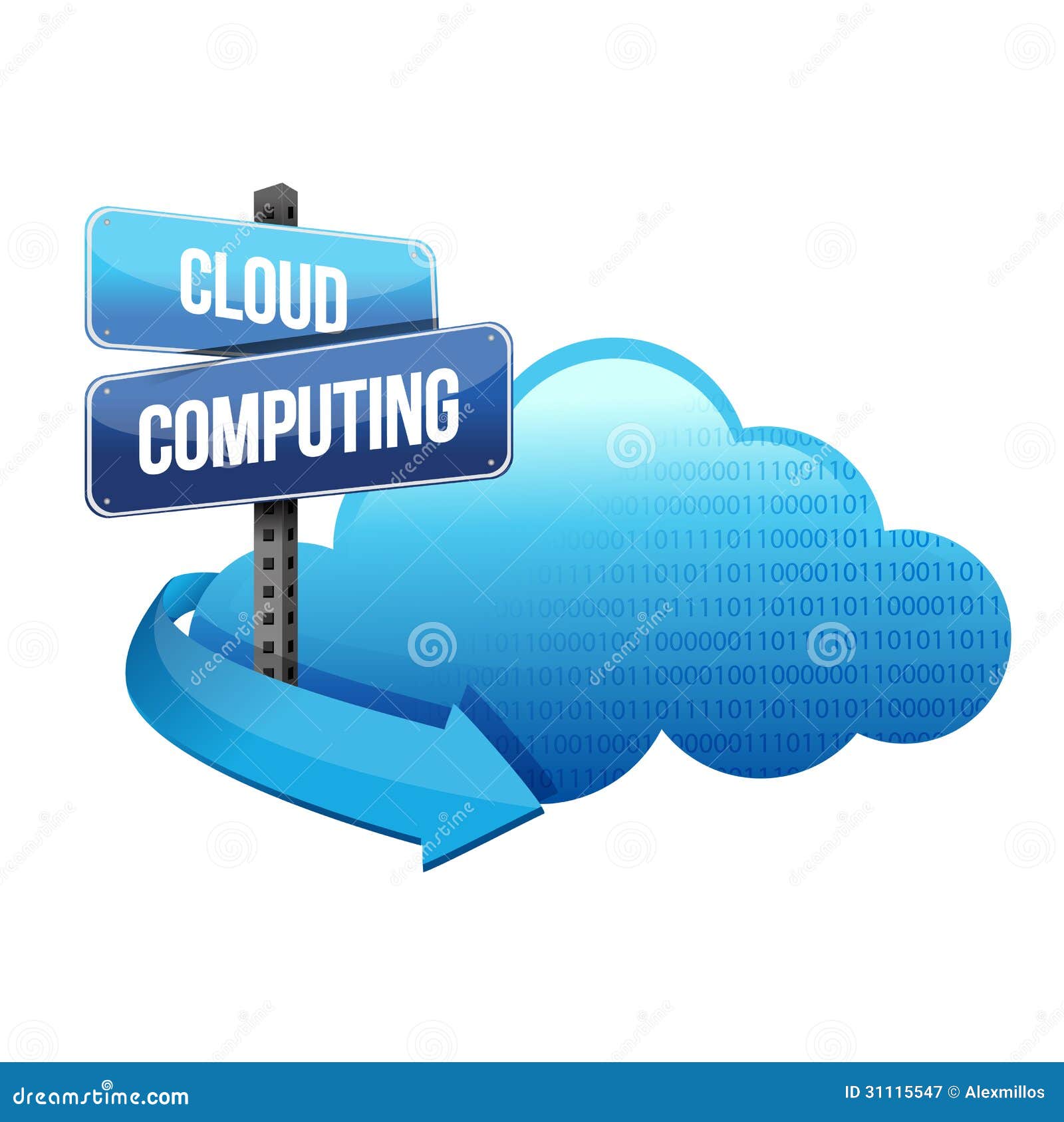 Cloud Computing Road Sign Illustration Design Stock Illustration ...