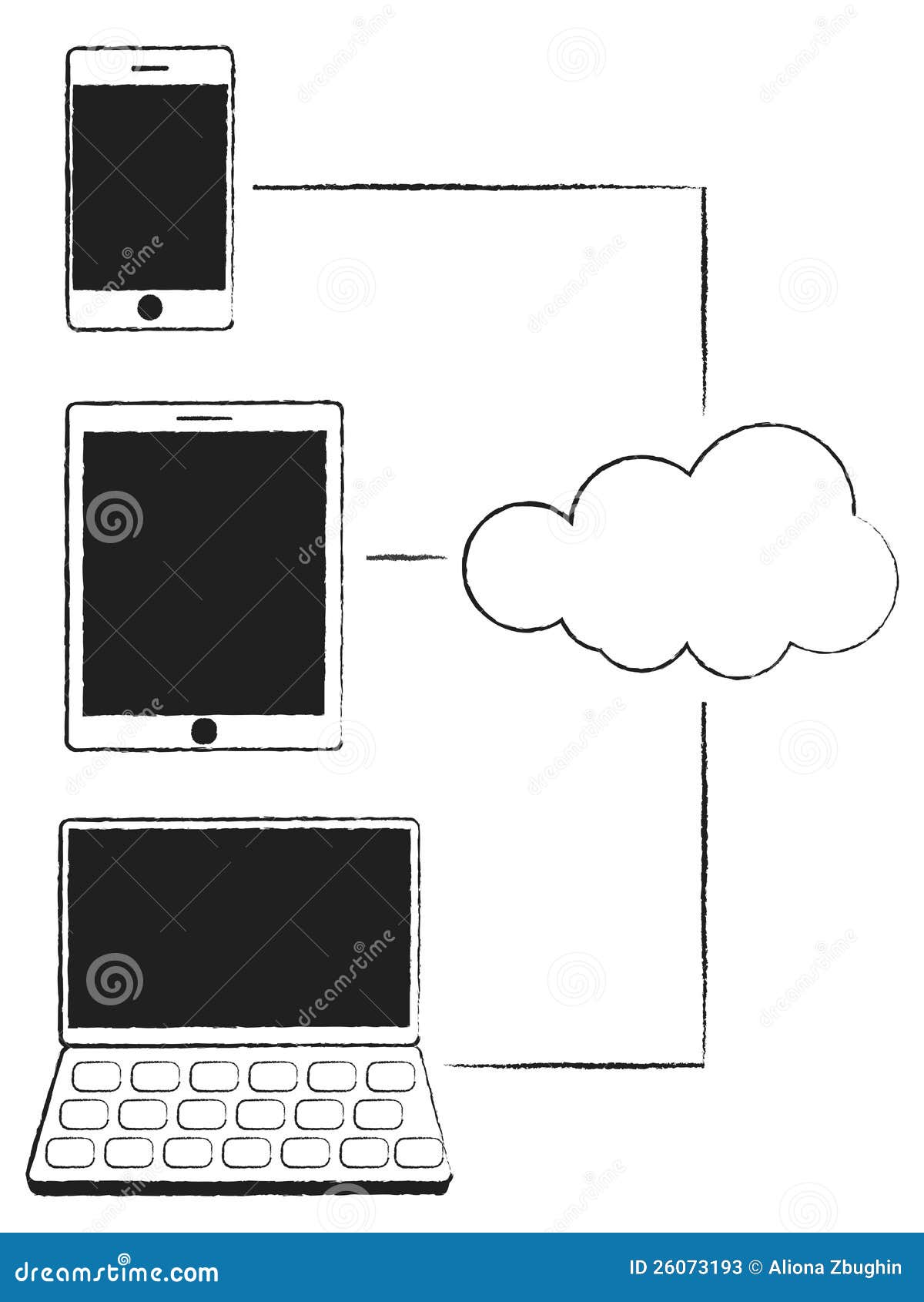 Cloud computing schema stock vector. Illustration of equipment - 26073193