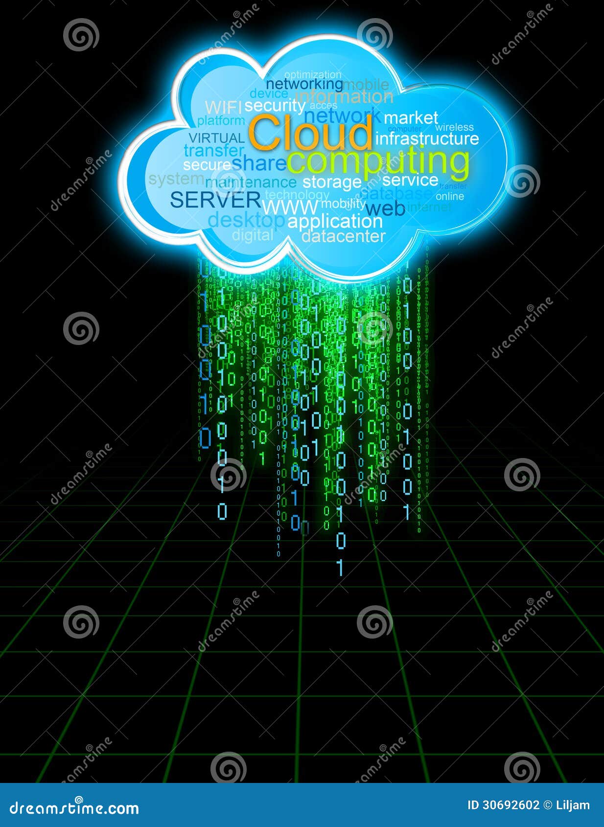 Cloud computing stock illustration. Illustration of number - 30692602