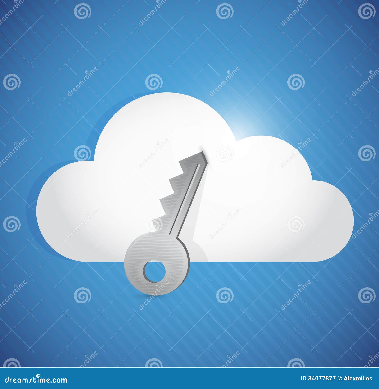 Cloud Computing Secure Key Illustration Design Stock Illustration ...