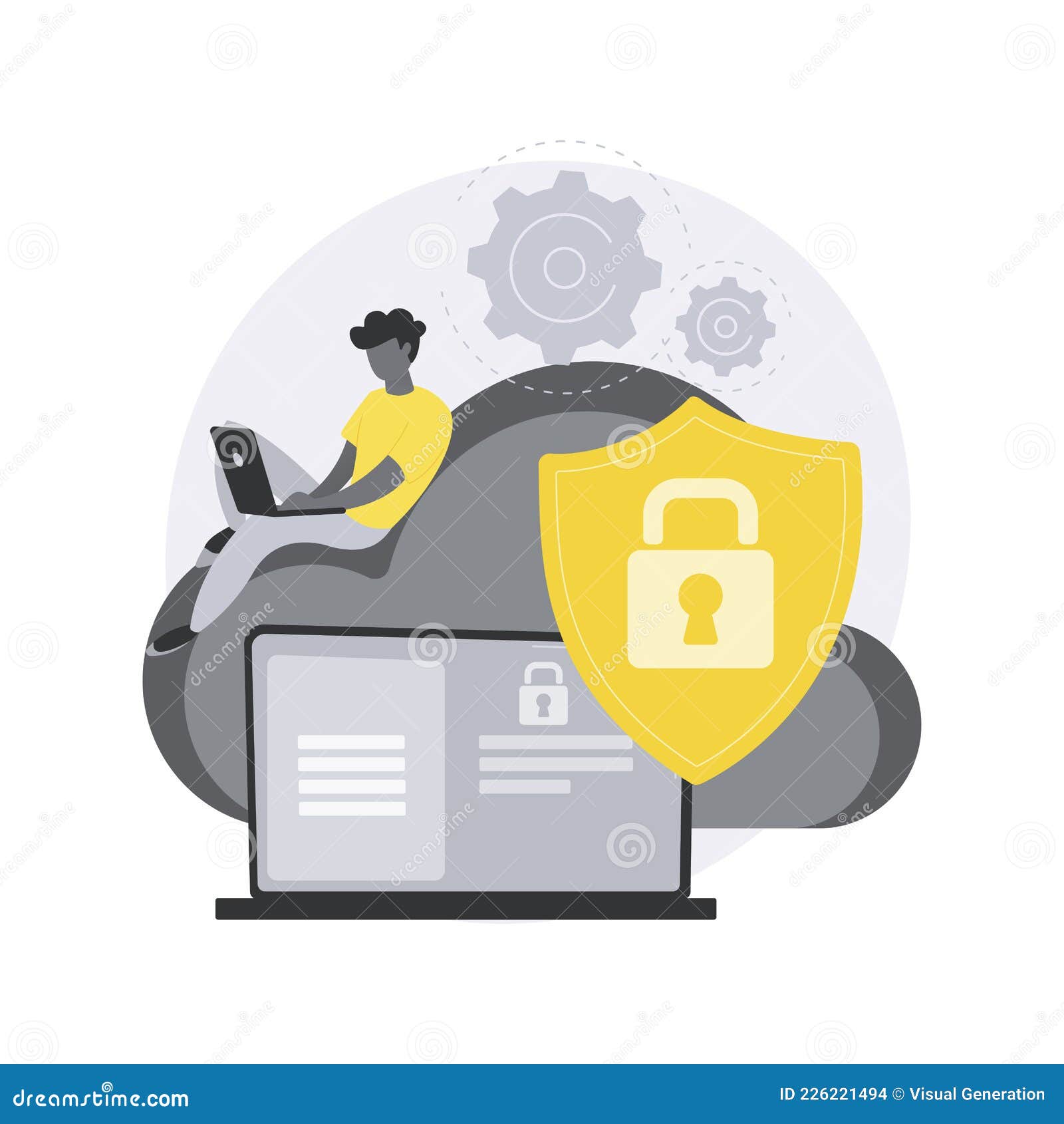 Cloud Computing Security Abstract Concept Vector Illustration. Stock Vector - Illustration of ...