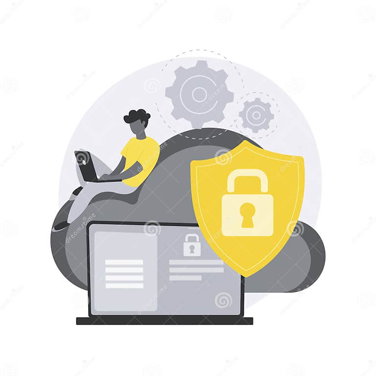 Cloud Computing Security Abstract Concept Vector Illustration. Stock ...