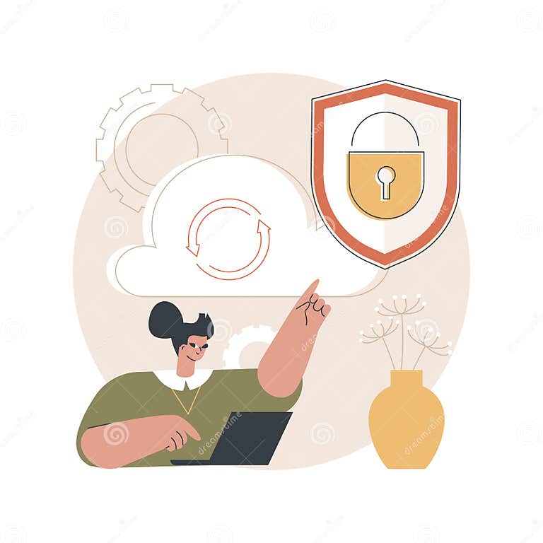 Cloud Computing Security Abstract Concept Vector Illustration Stock