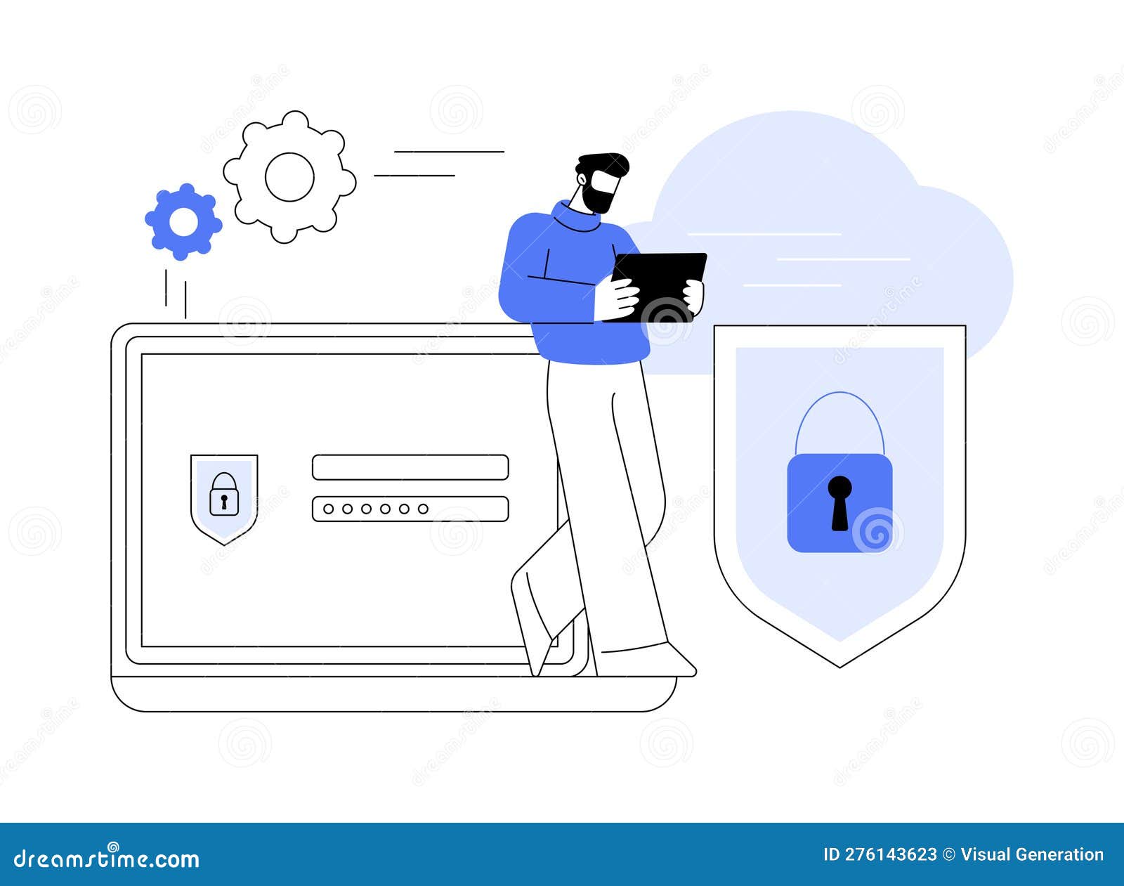 Cloud Computing Security Abstract Concept Vector Illustration Stock