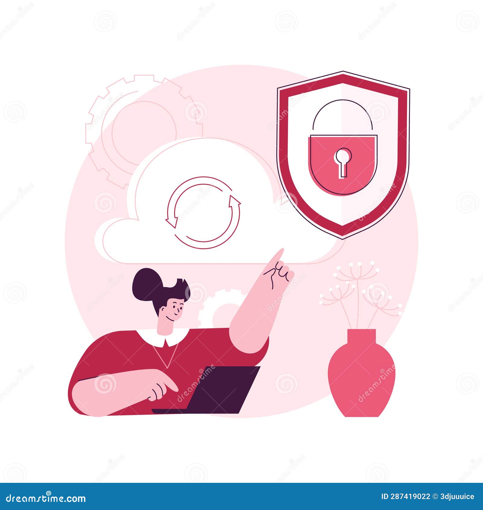 Cloud Computing Security Abstract Concept Vector Illustration Stock