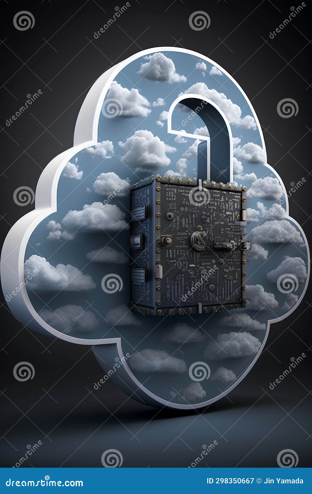 Cloud Computing Security Concept As a Cloud Shaped As a Safe with a ...