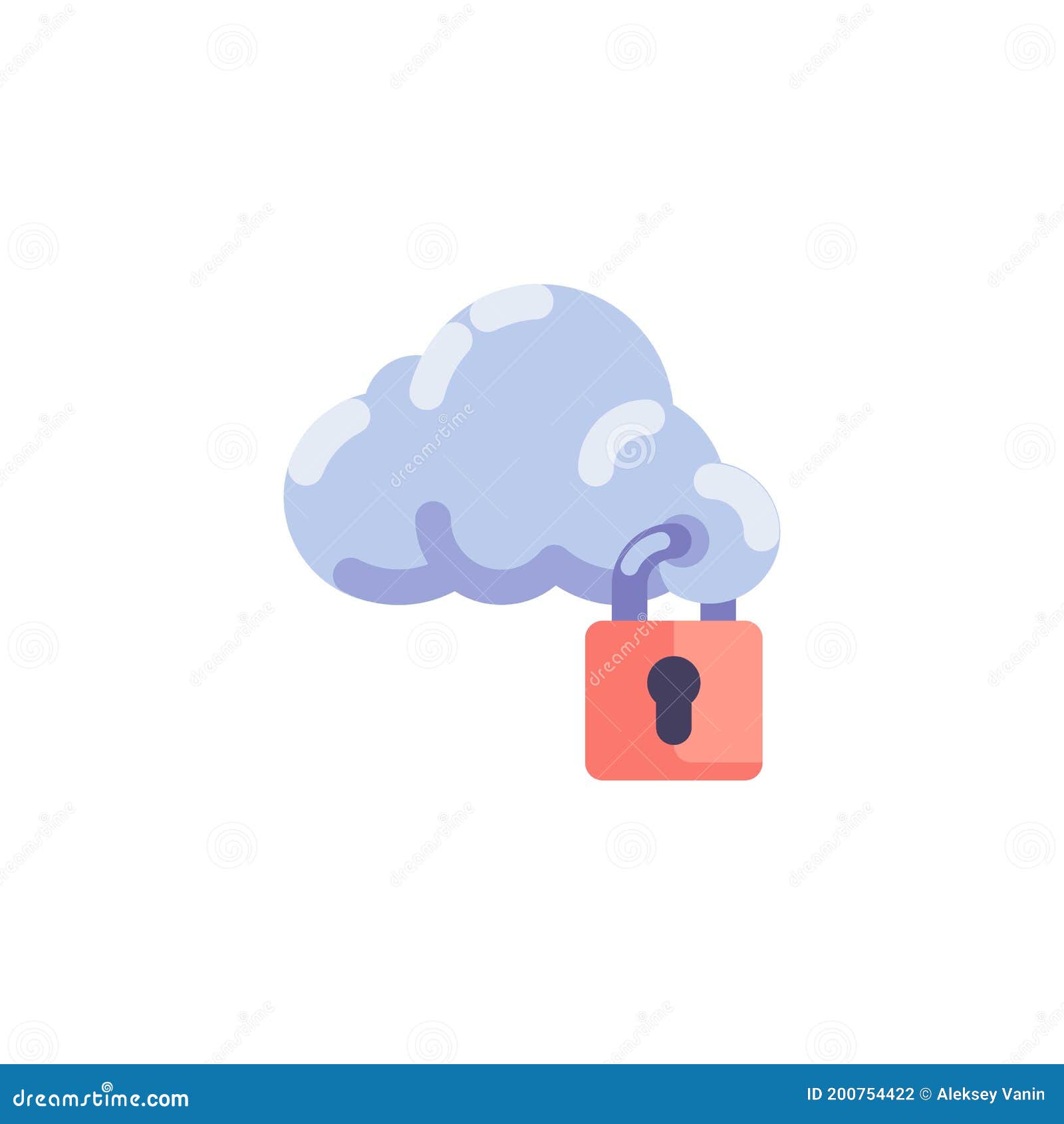 Cloud Computing Security Flat Icon Stock Vector - Illustration of ...