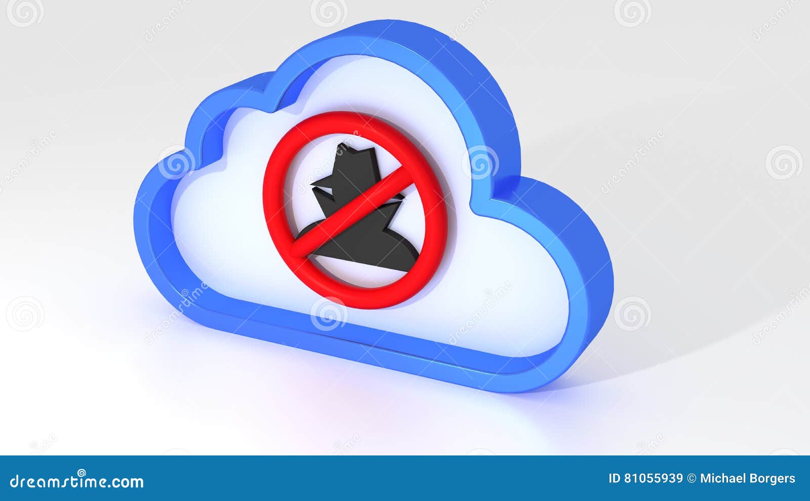 Cloud Computing Security No Hacker Sign on White Stock Illustration ...