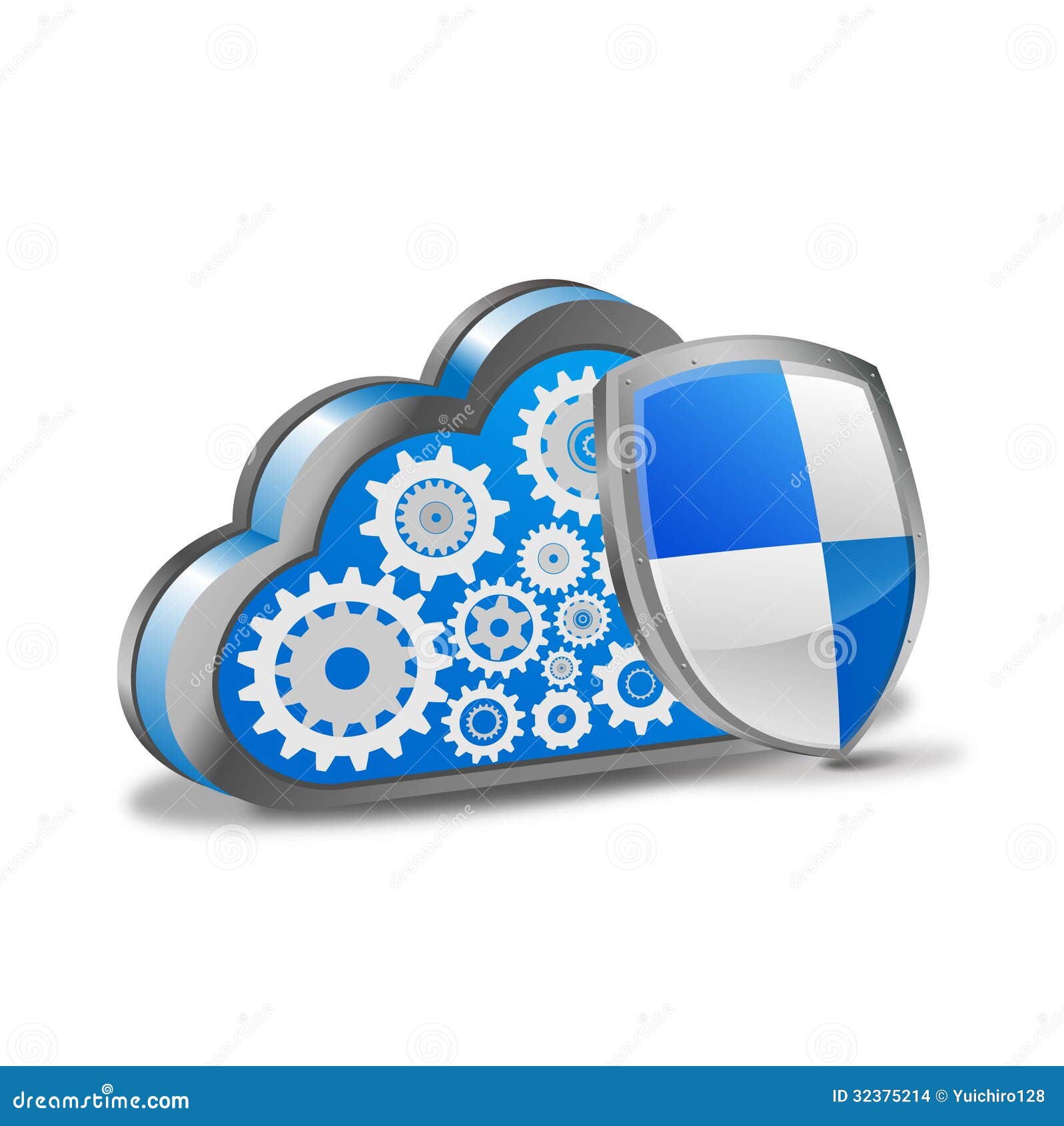 Cloud Computing with Security Shield Stock Vector - Illustration of icon, computing: 32375214