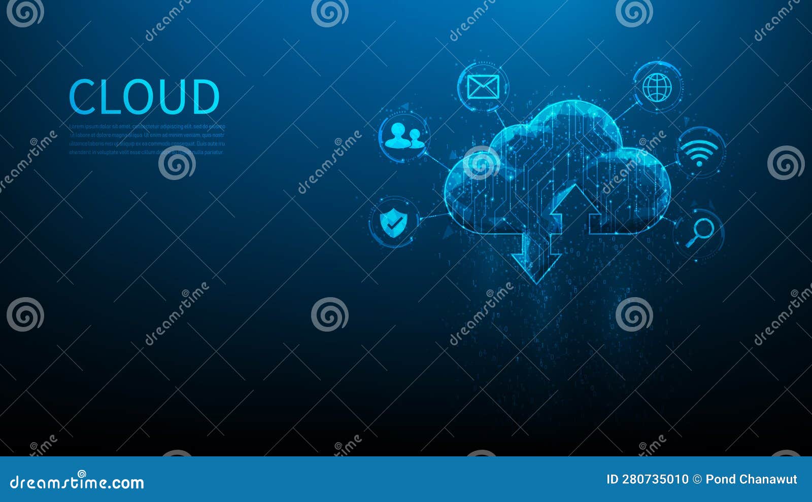 Cloud Computing Security Technology Background. Stock Vector - Illustration of communication ...