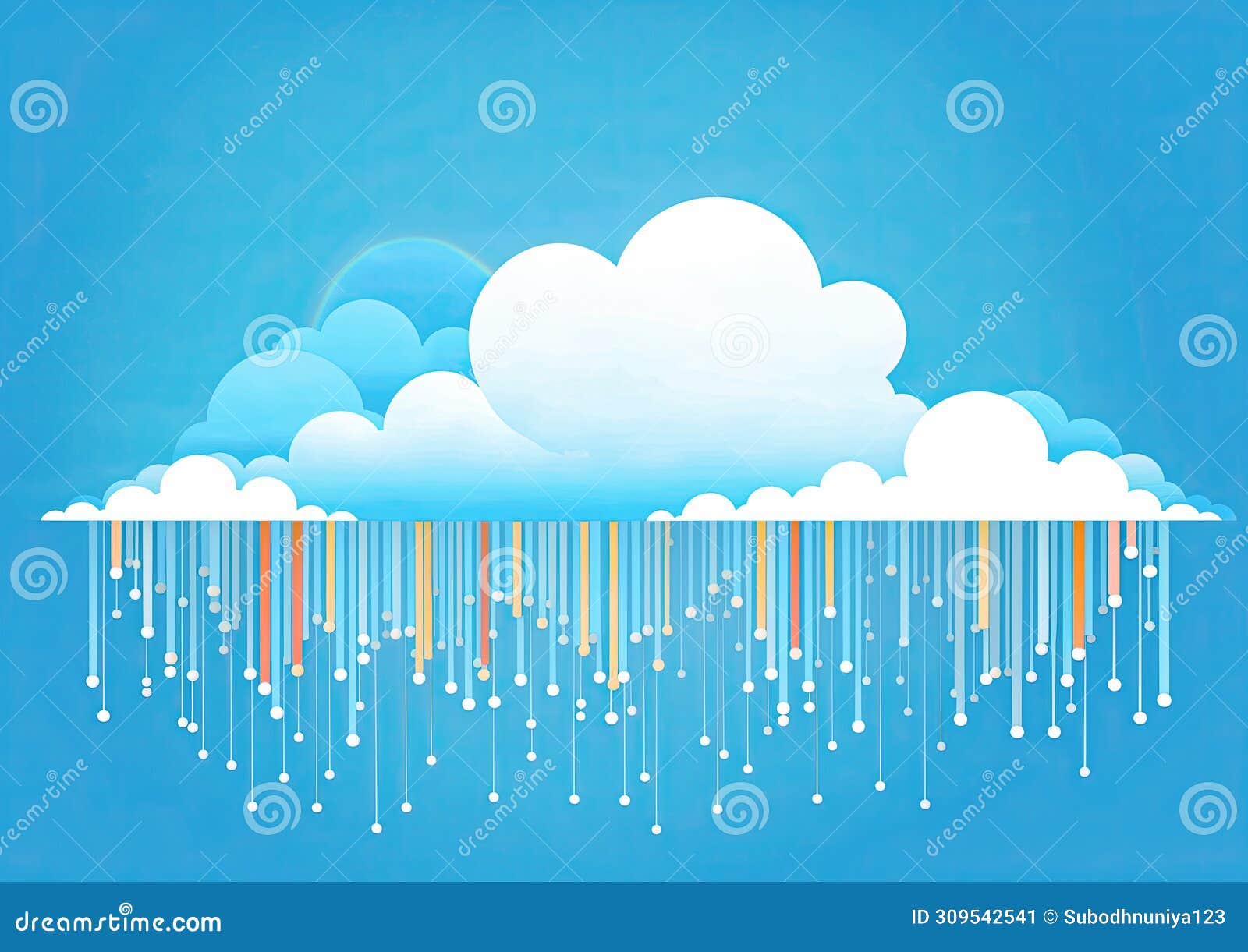 Cloud Computing Server on Blue Sky Background Technology Server Cloud ...
