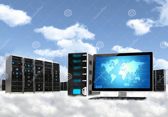 Cloud Computing Server Concept Stock Illustration - Illustration of ...