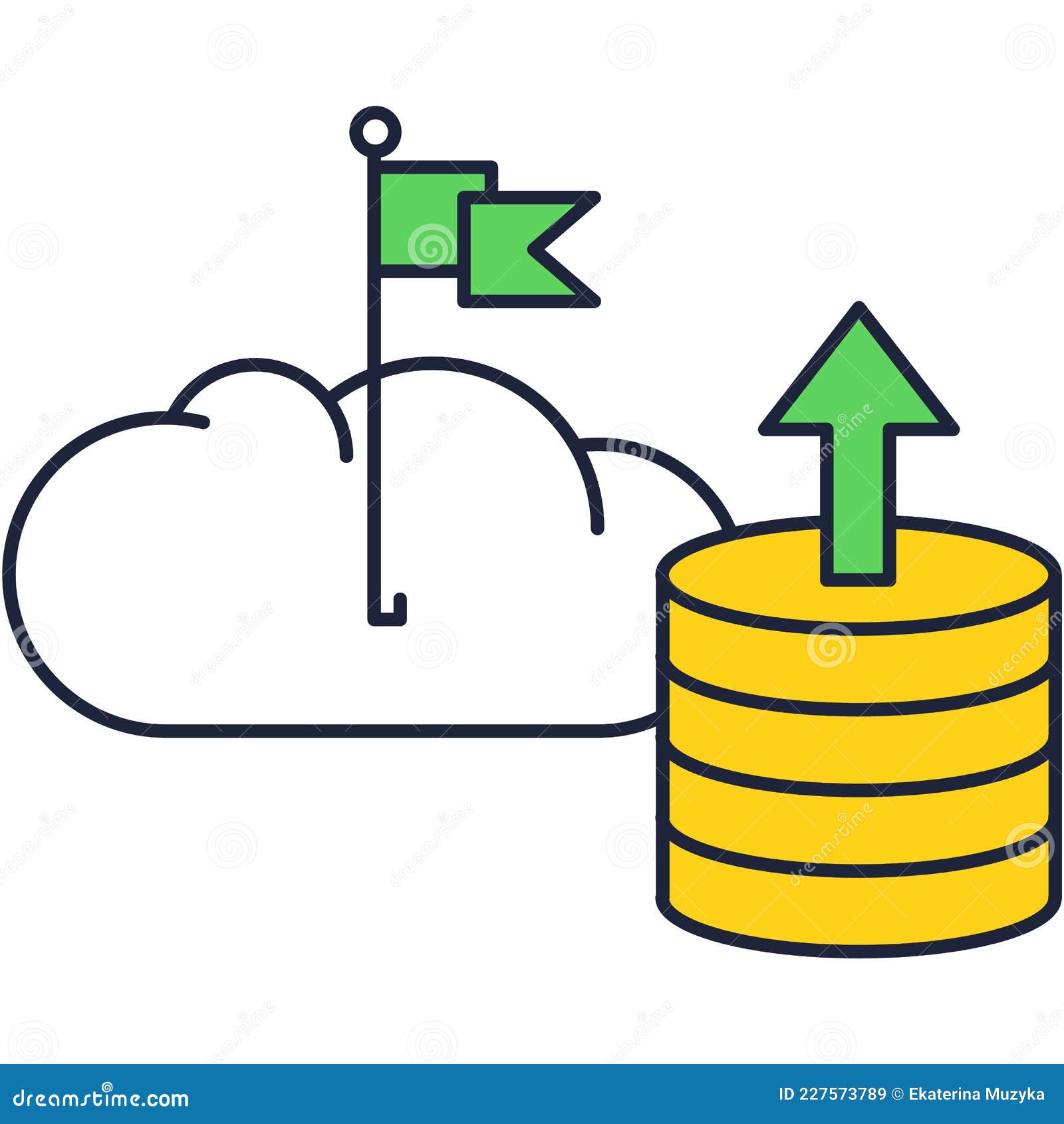 Cloud Computing Server Data Storage Service Icon Stock Vector
