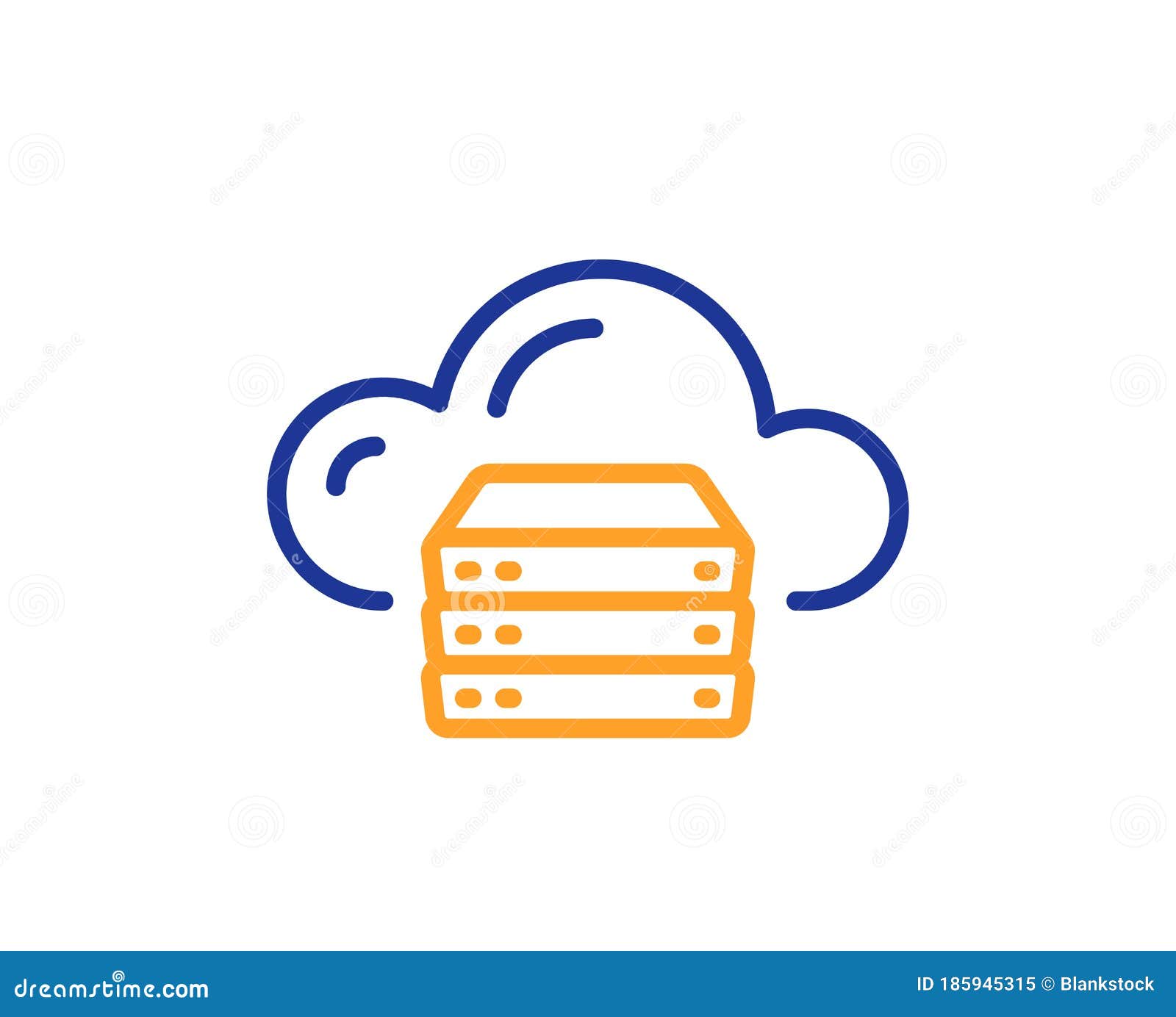 Cloud Computing Server Line Icon. Internet Data Storage Sign. Vector Stock Vector - Illustration ...