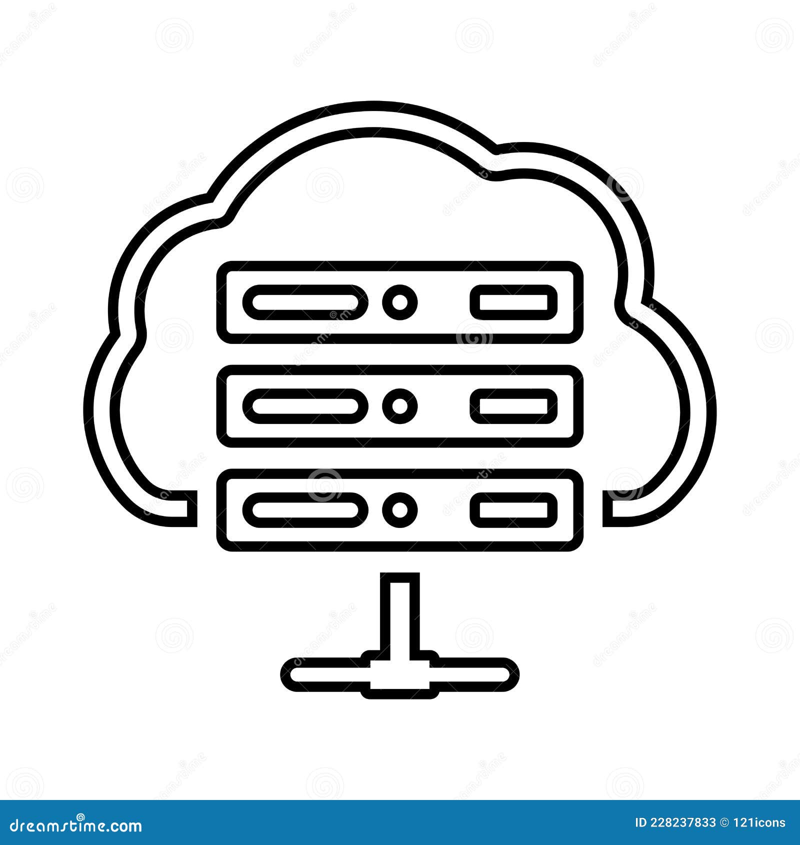 Cloud, Computing, Server Line Icon. Outline Vector Stock Vector ...