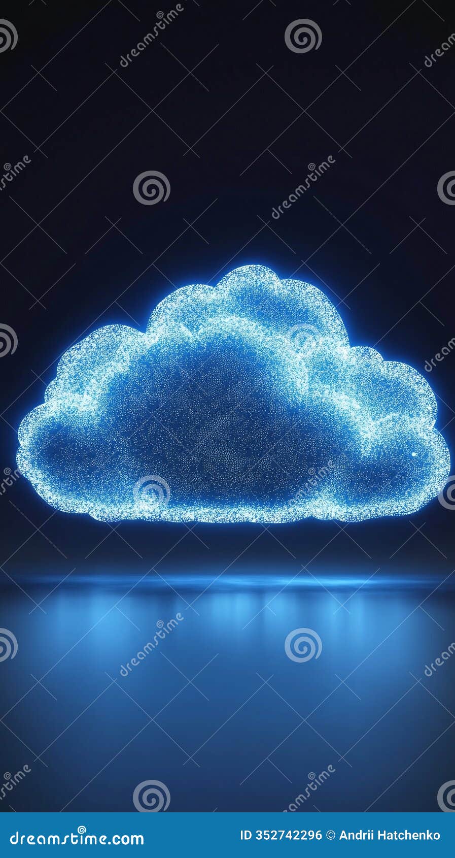 A Cloud Computing Server Room Glowing with Blue LED Lights. Stock ...