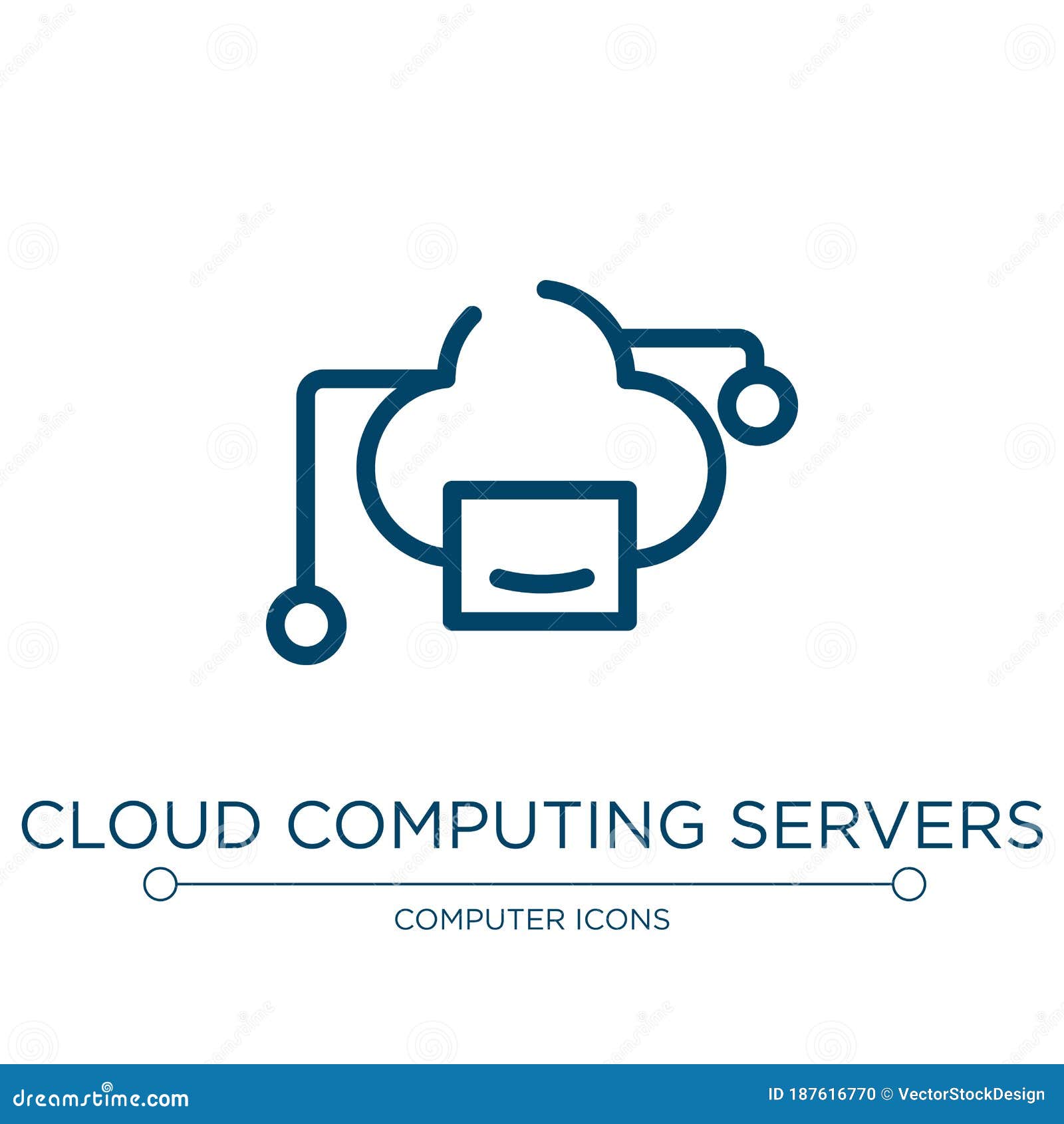 Cloud Computing Servers Icon. Linear Vector Illustration from Cloud Computing Collection Stock ...