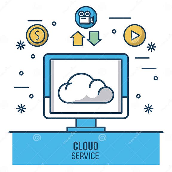 Cloud computing service stock vector. Illustration of multimedia ...