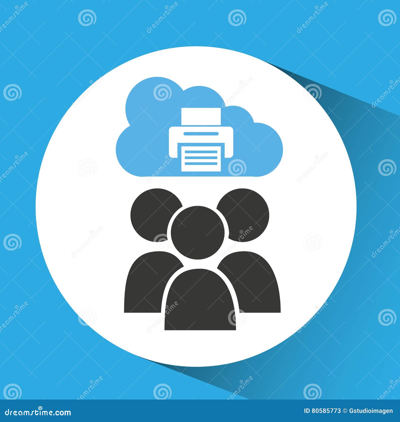 Cloud Computing Service Printer Device Stock Vector - Illustration of ...