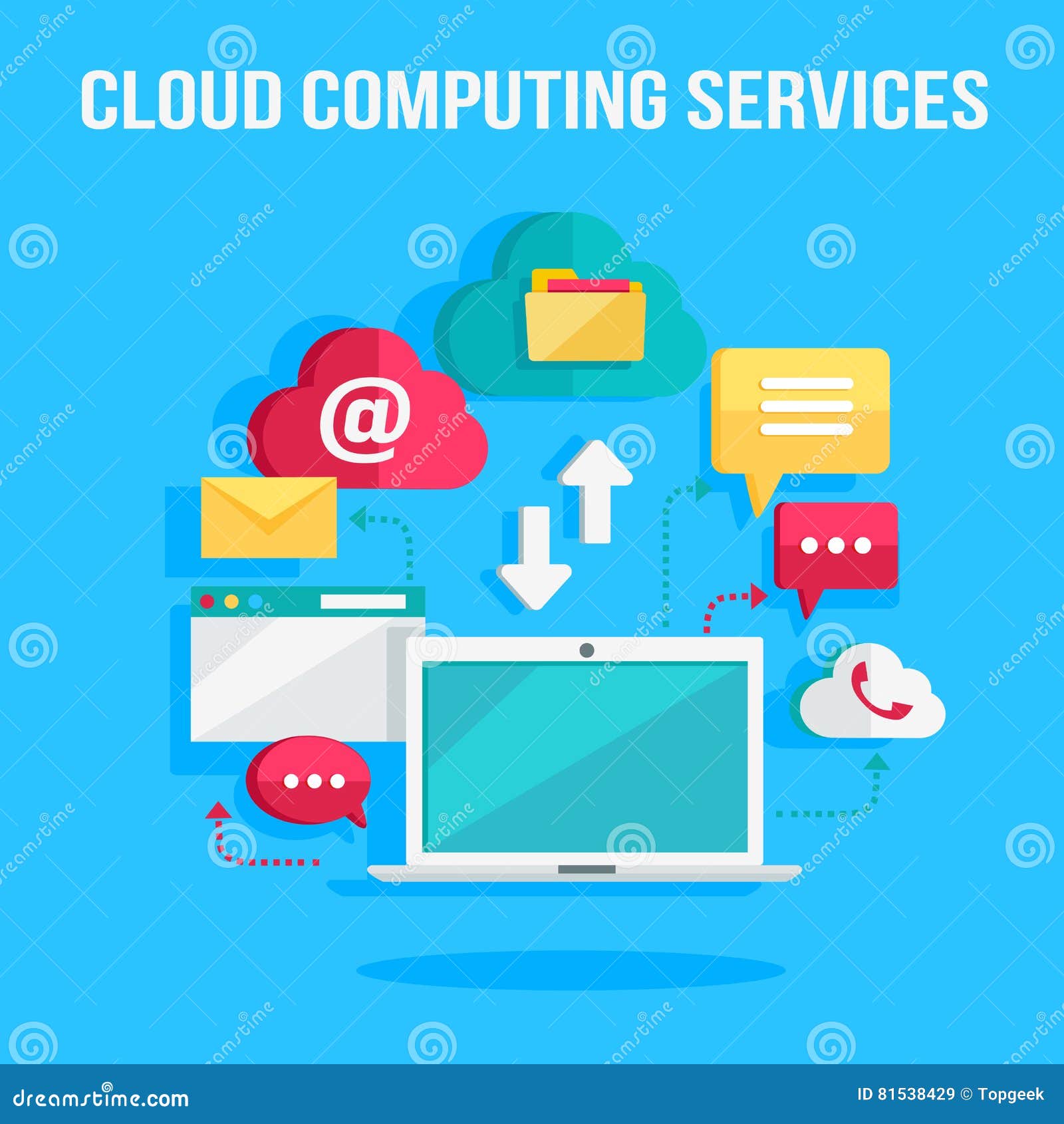 Cloud Computing Services Banner Stock Vector - Illustration of device, info: 81538429