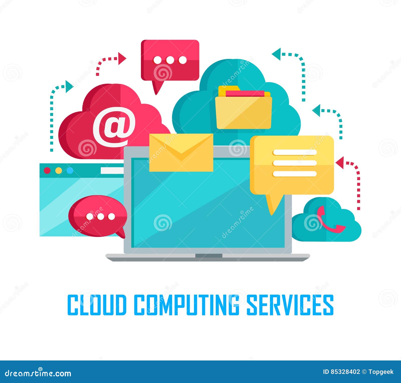 Cloud Computing Services Banner Stock Vector - Illustration of concept ...