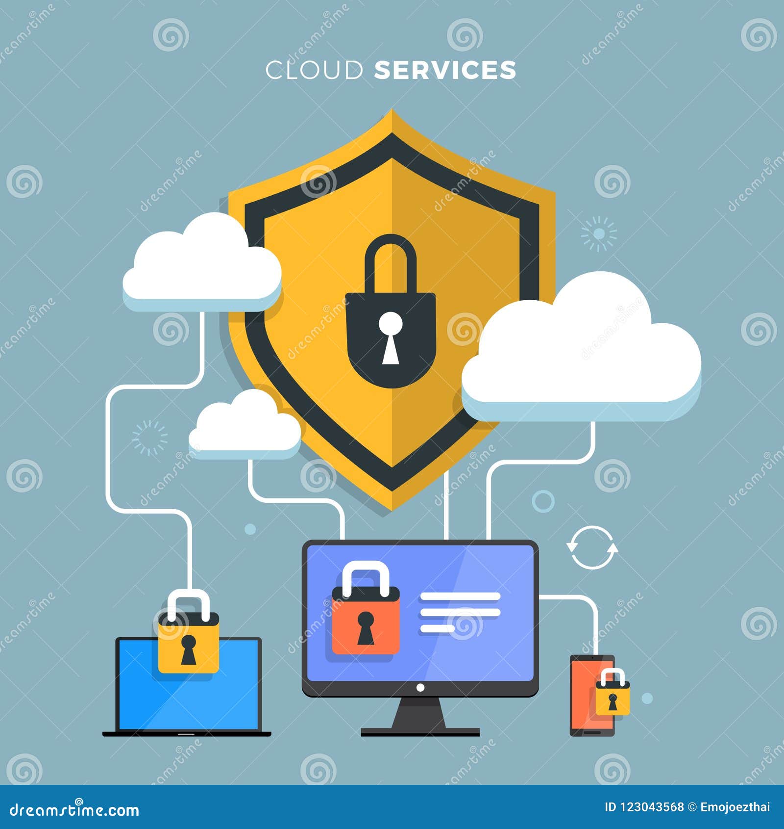 Cloud Computing Services stock vector. Illustration of computer - 123043568