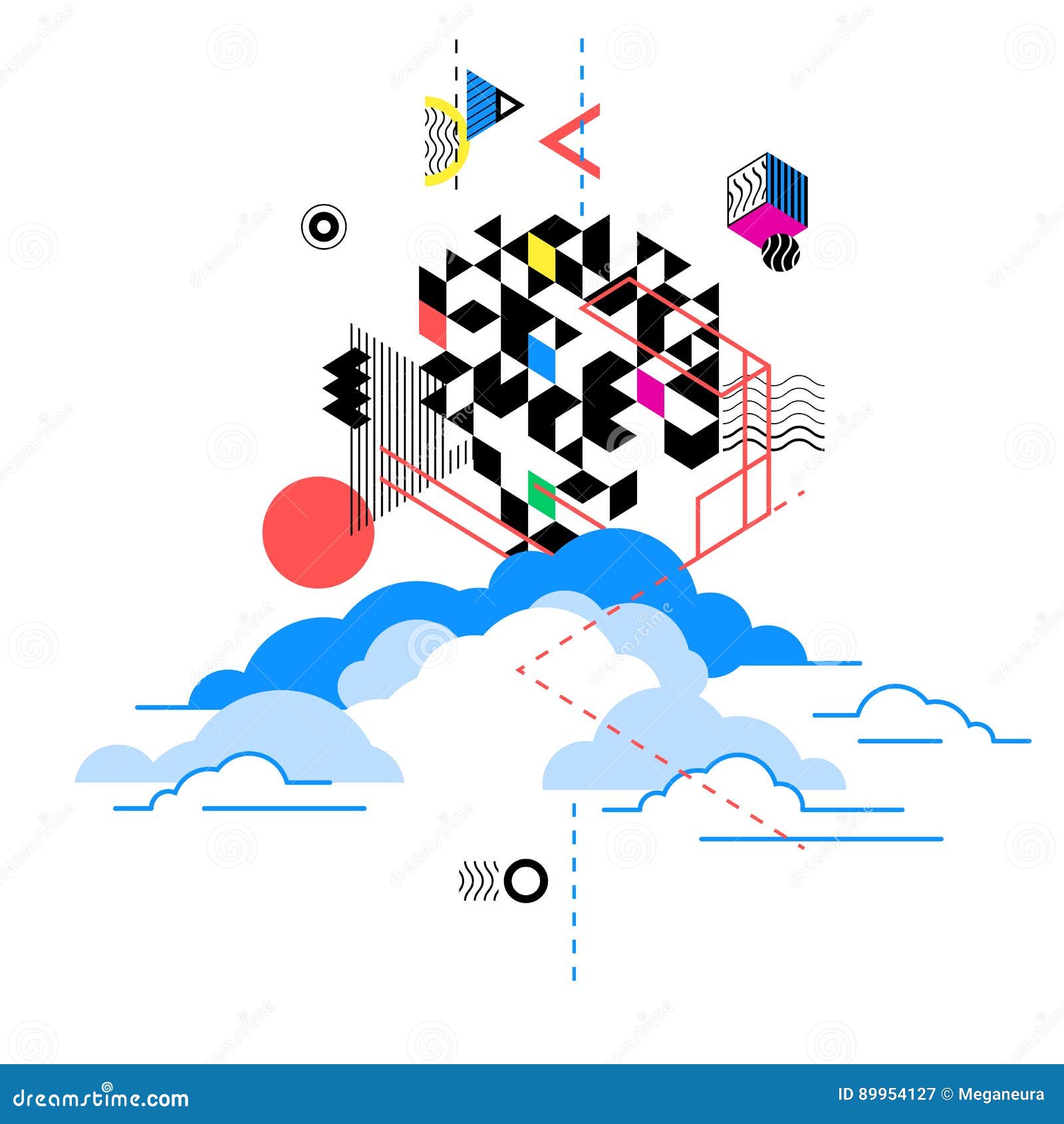 Cloud Computing Services, Technology Metaphor. Abstract Illustration ...