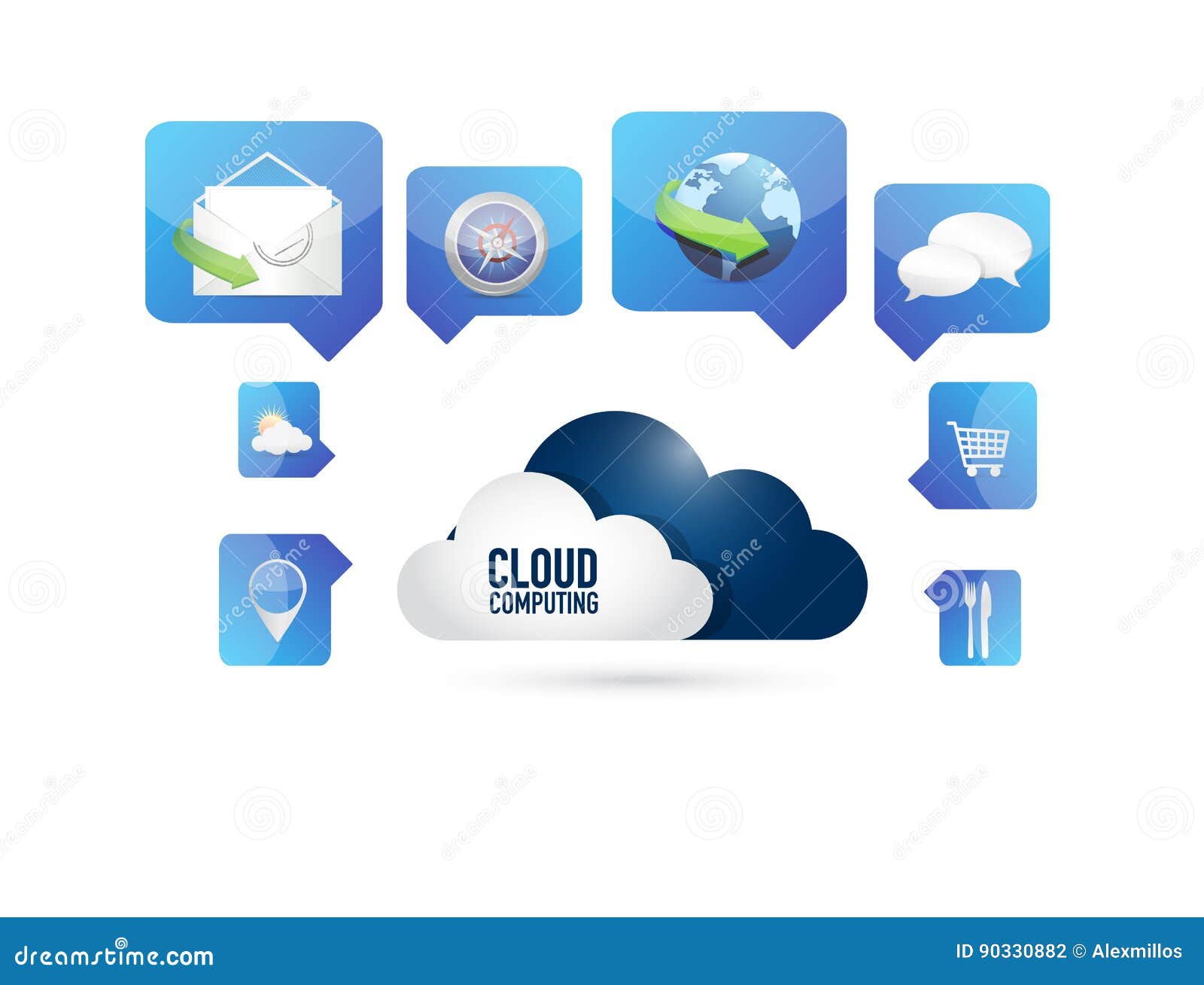 Cloud Computing and Set of Tools Concept Stock Illustration ...