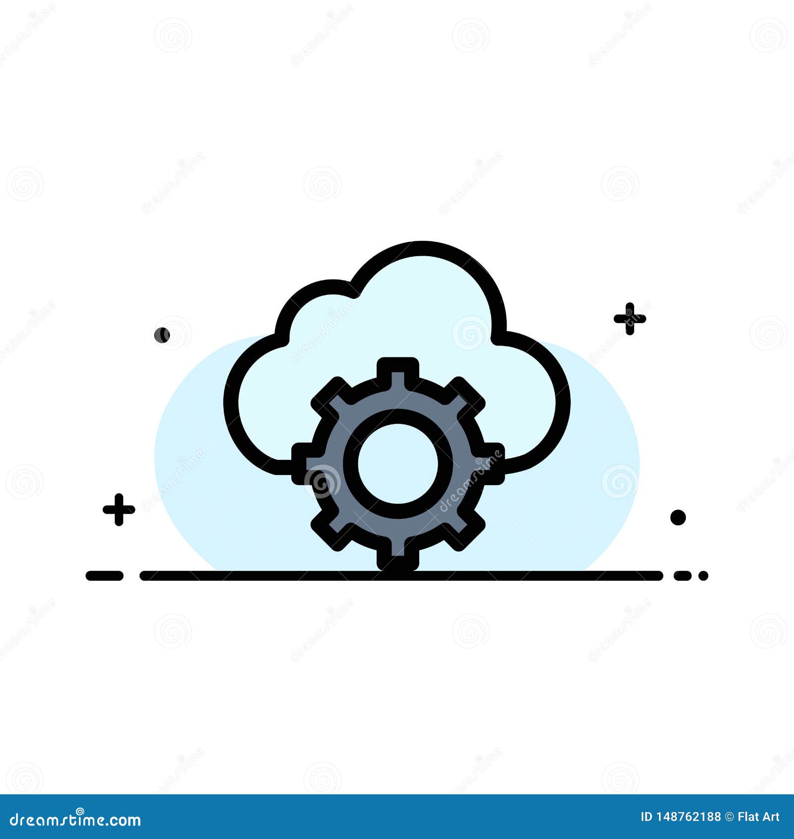 Cloud Cloud Computing Cloud Settings Business Flat Line Filled Icon