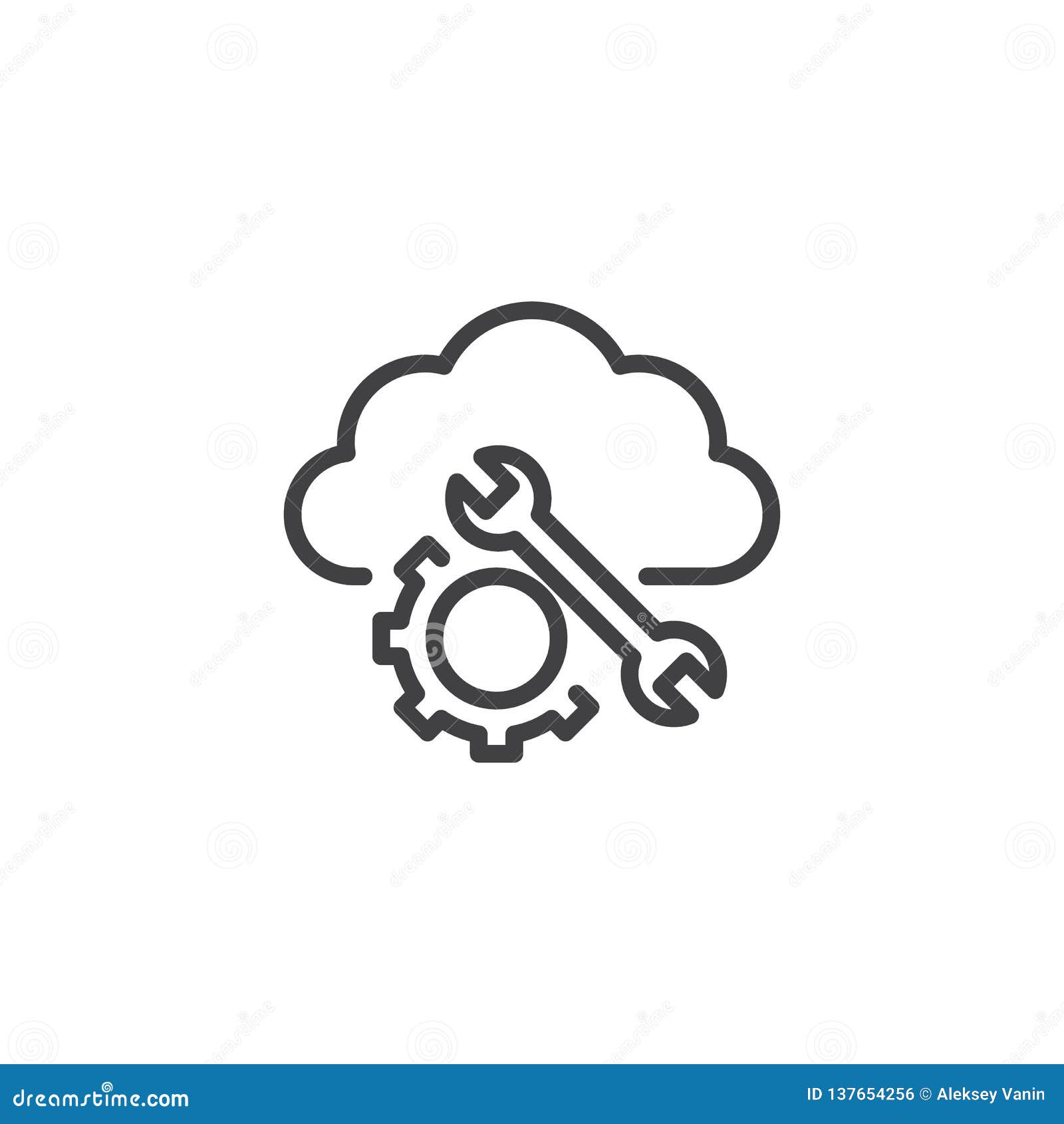 Cloud Computing Settings Line Icon Stock Vector - Illustration of gear, cloud: 137654256