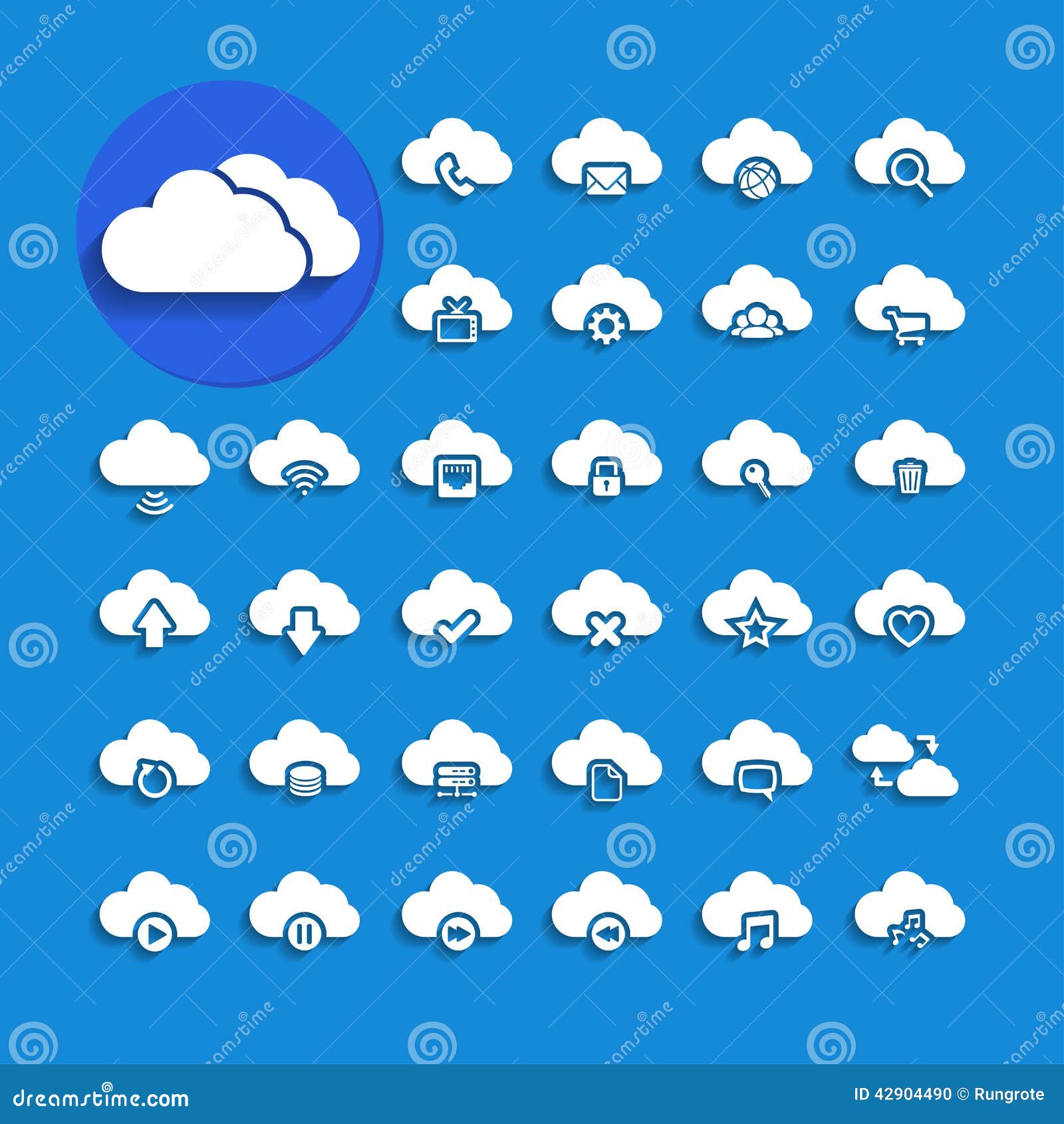 Cloud Computing with Shadow Icon Set, Vector Eps10 Stock Vector ...