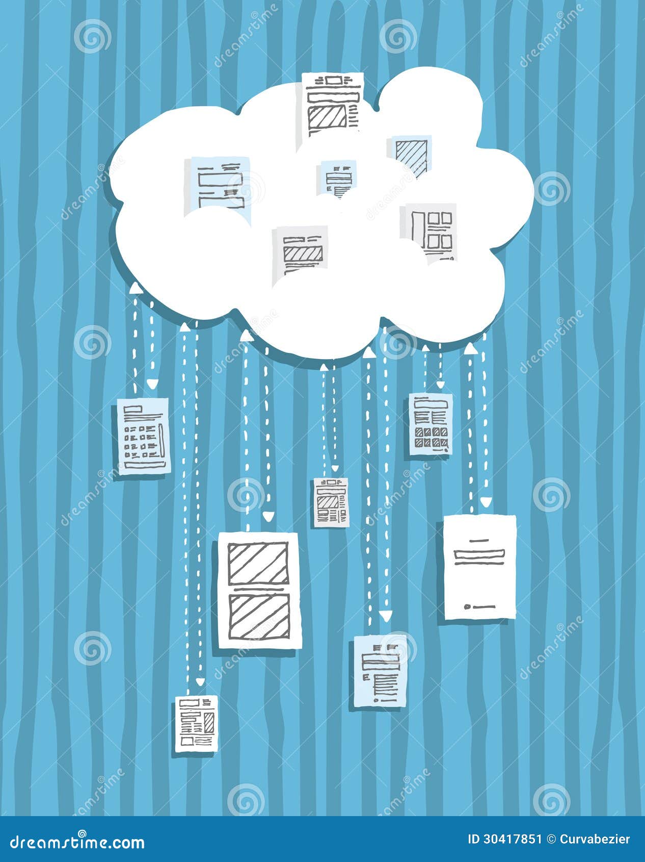 Cloud Computing / Sharing Documents Online Stock Vector - Illustration ...