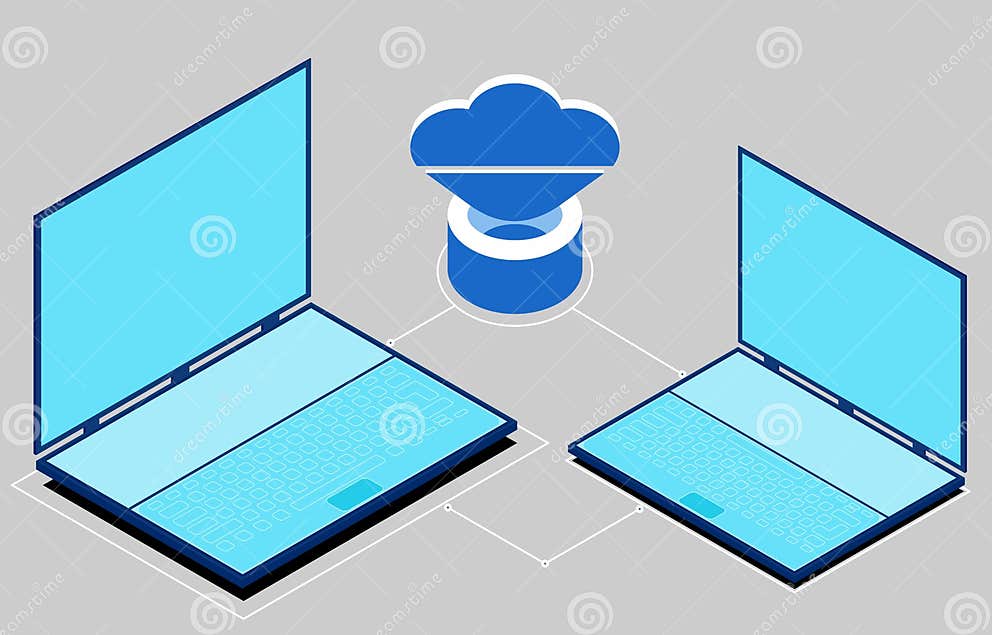 Cloud Computing and Sharing System. Stock Vector - Illustration of ...