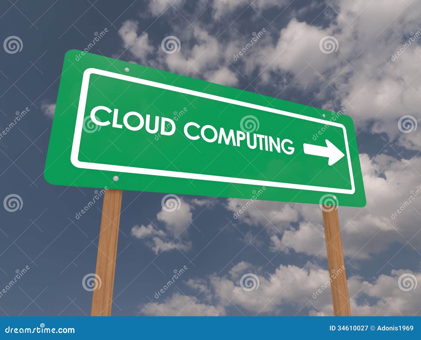 Cloud computing sign stock image. Image of pointing, computing - 34610027