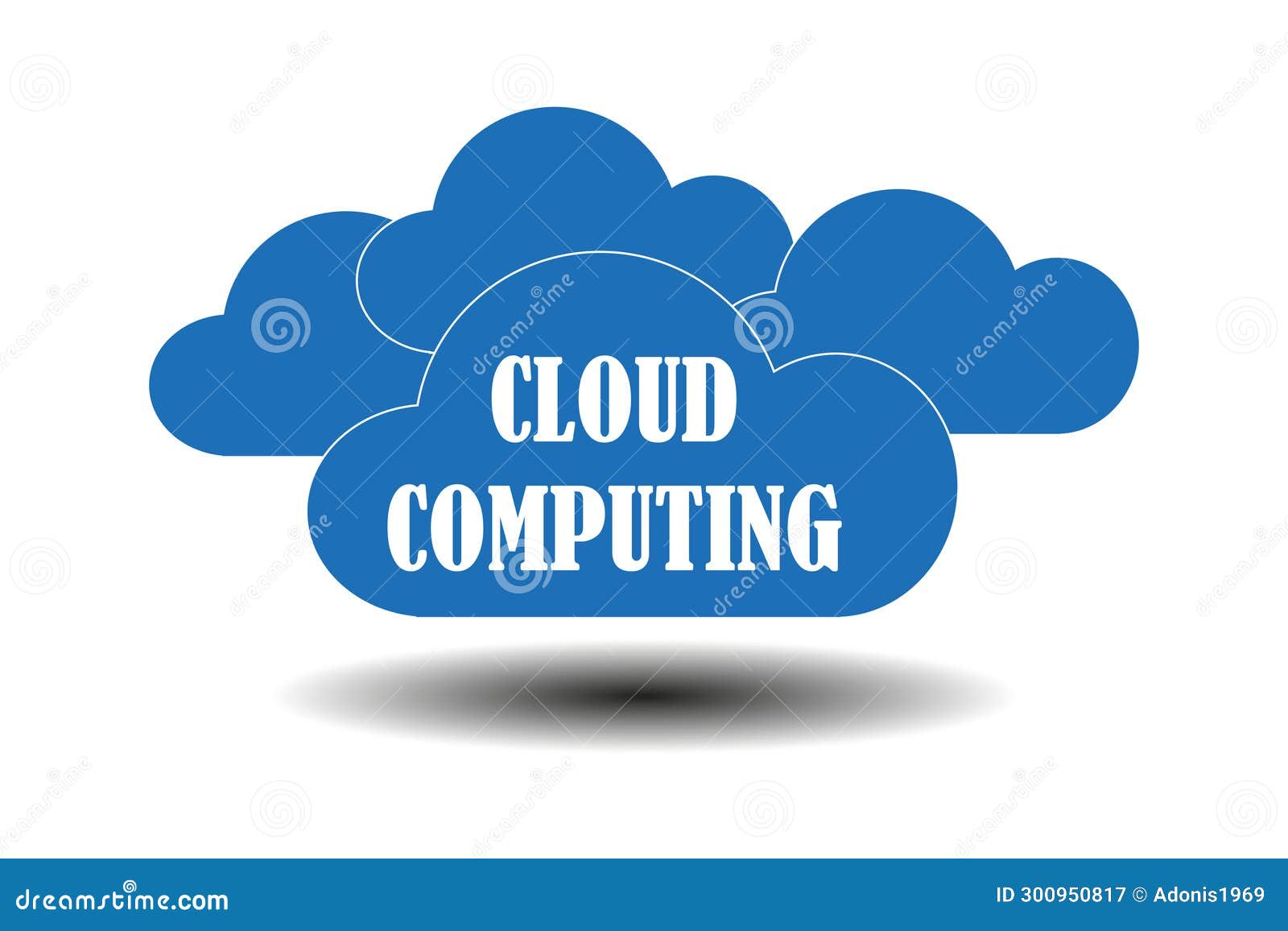 Cloud Computing Sign on White Stock Illustration - Illustration of ...