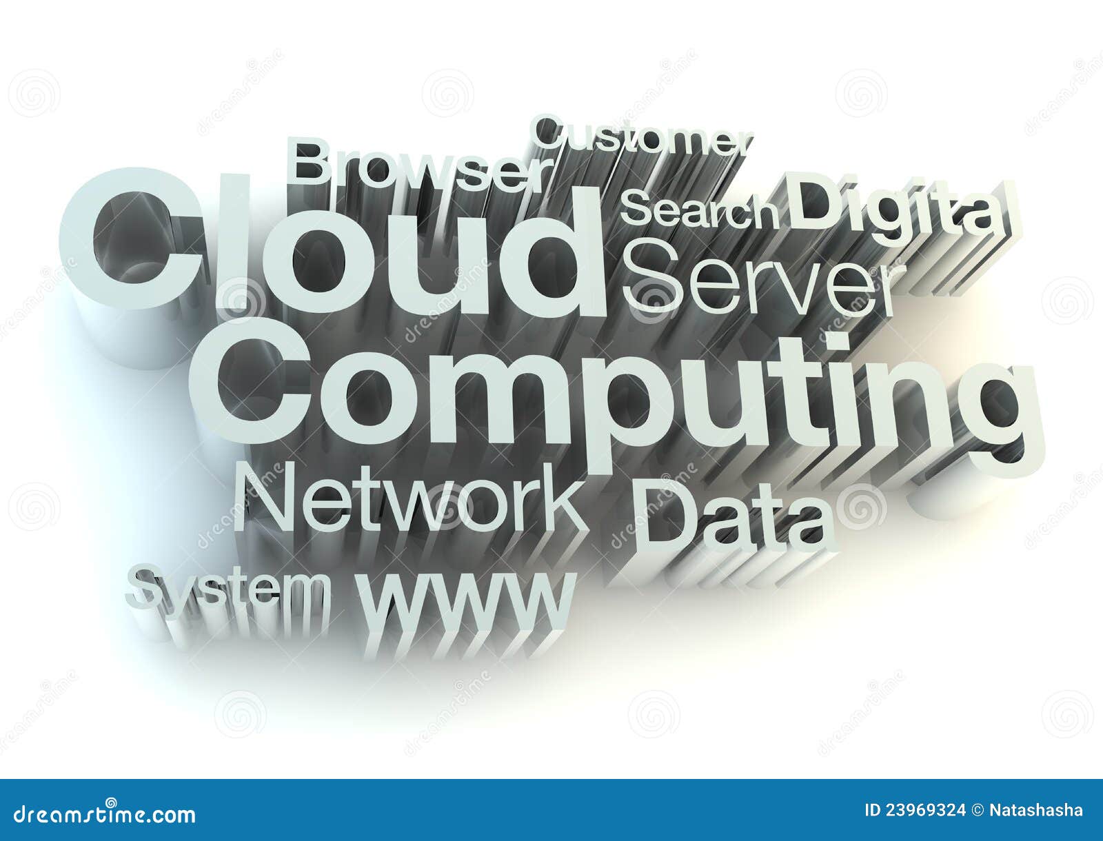 Cloud Computing Silver Letters Stock Illustration - Illustration of ...